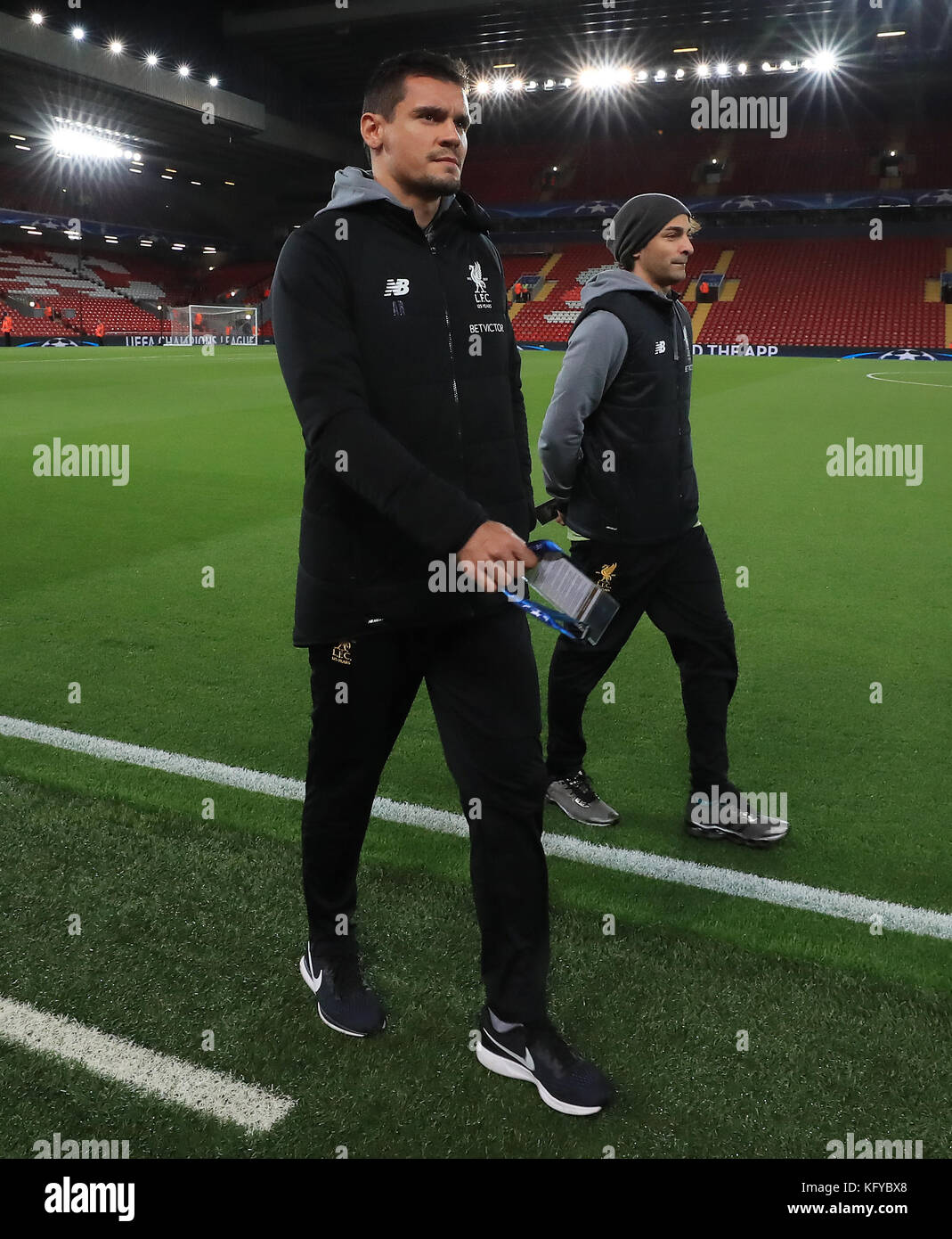 Liverpool's Dejan Lovren arrives for the UEFA Champions League, Group E ...