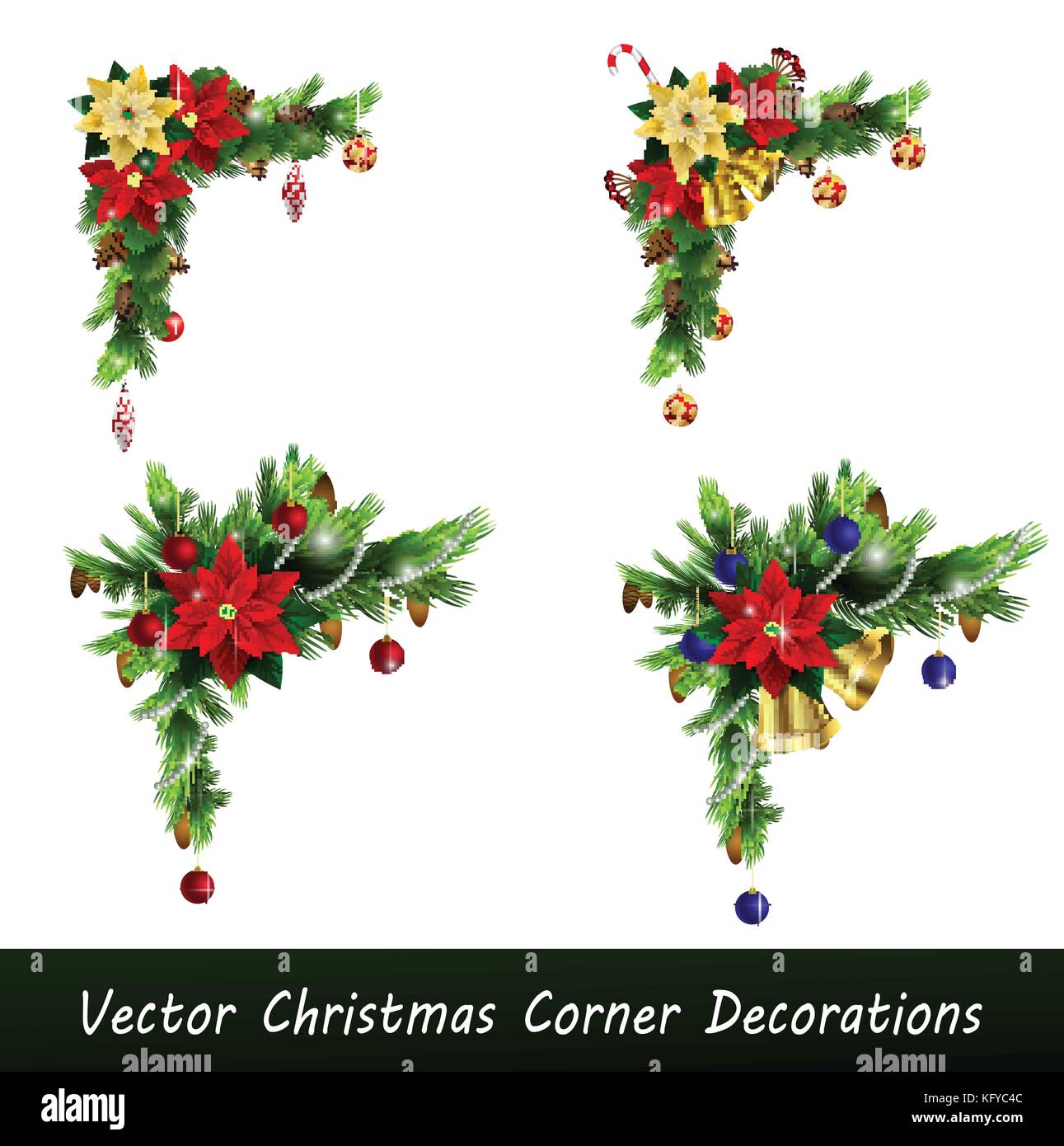 Set of Cristmas corner decorations Stock Vector Image & Art - Alamy