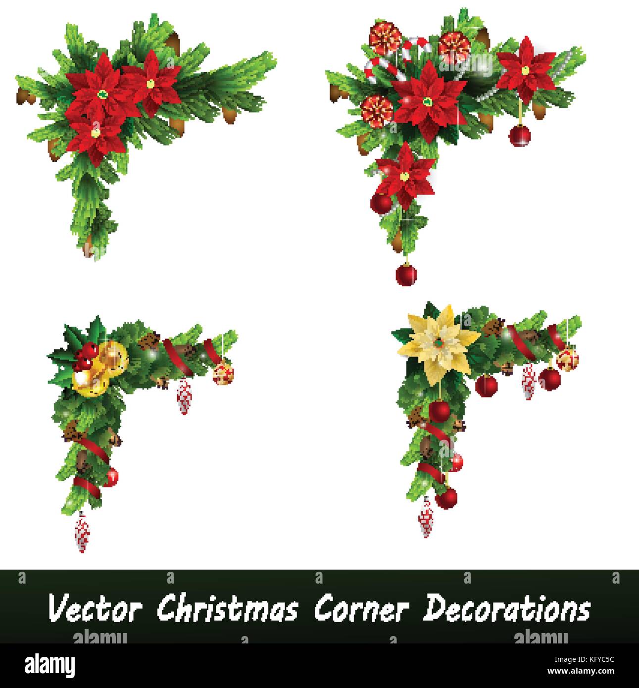 Set of Cristmas corner decorations Stock Vector Image & Art - Alamy