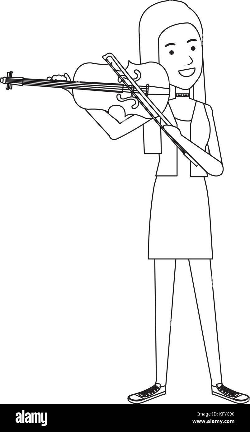woman playing fiddle character Stock Vector Image & Art - Alamy