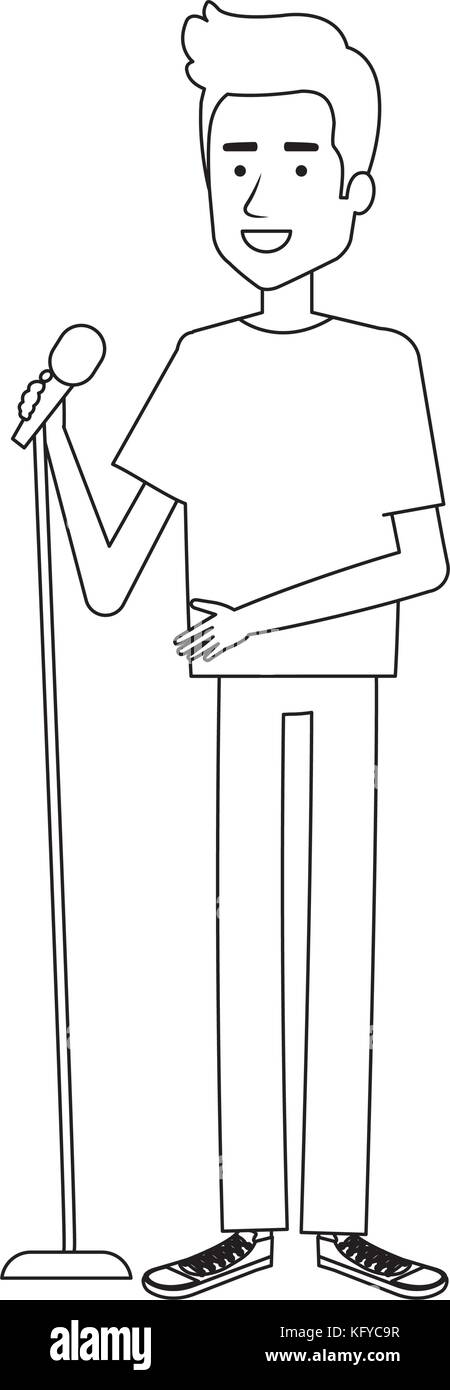 man singing with microphone Stock Vector Image & Art - Alamy