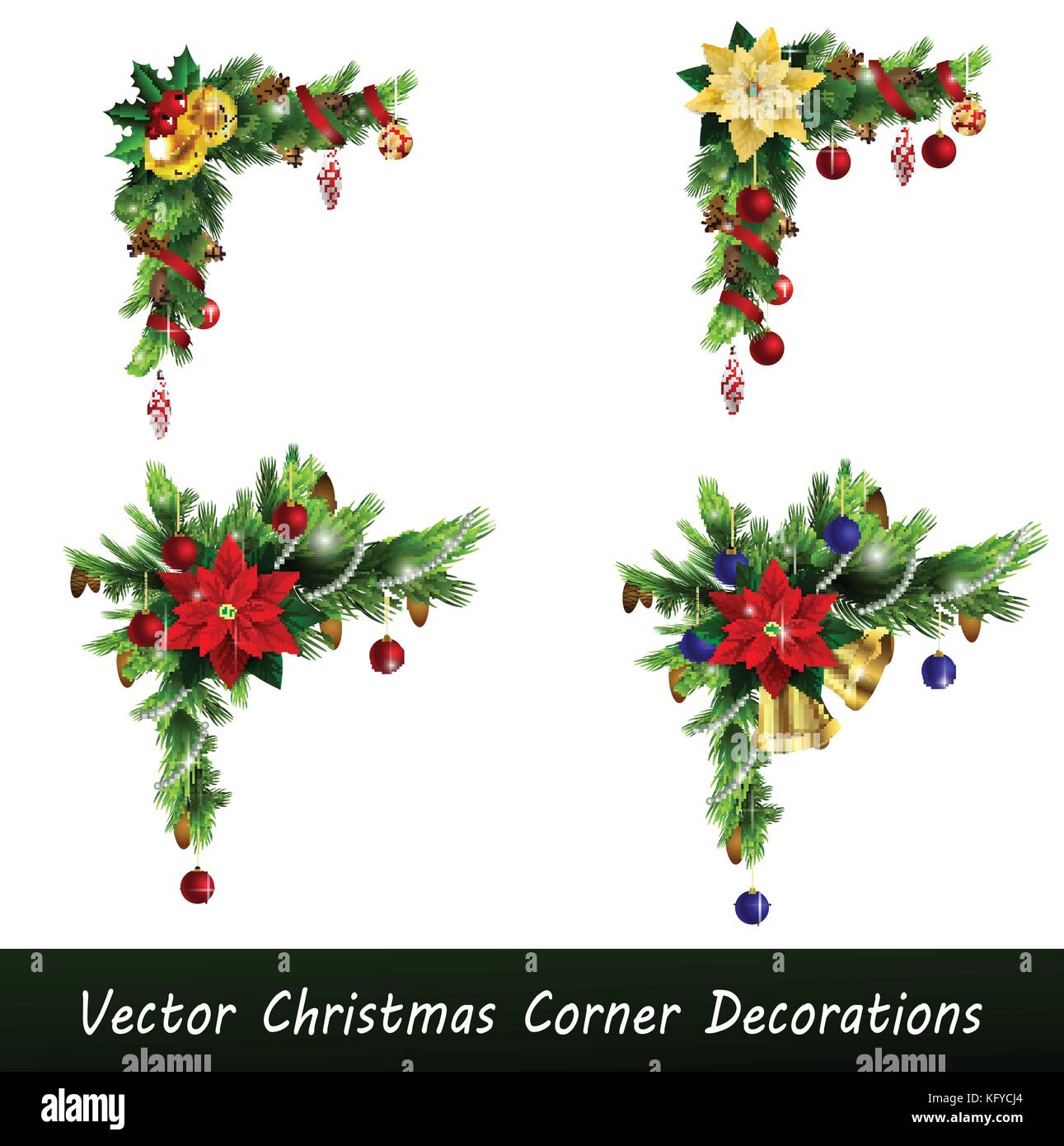 Set of Cristmas corner decorations Stock Vector Image & Art - Alamy