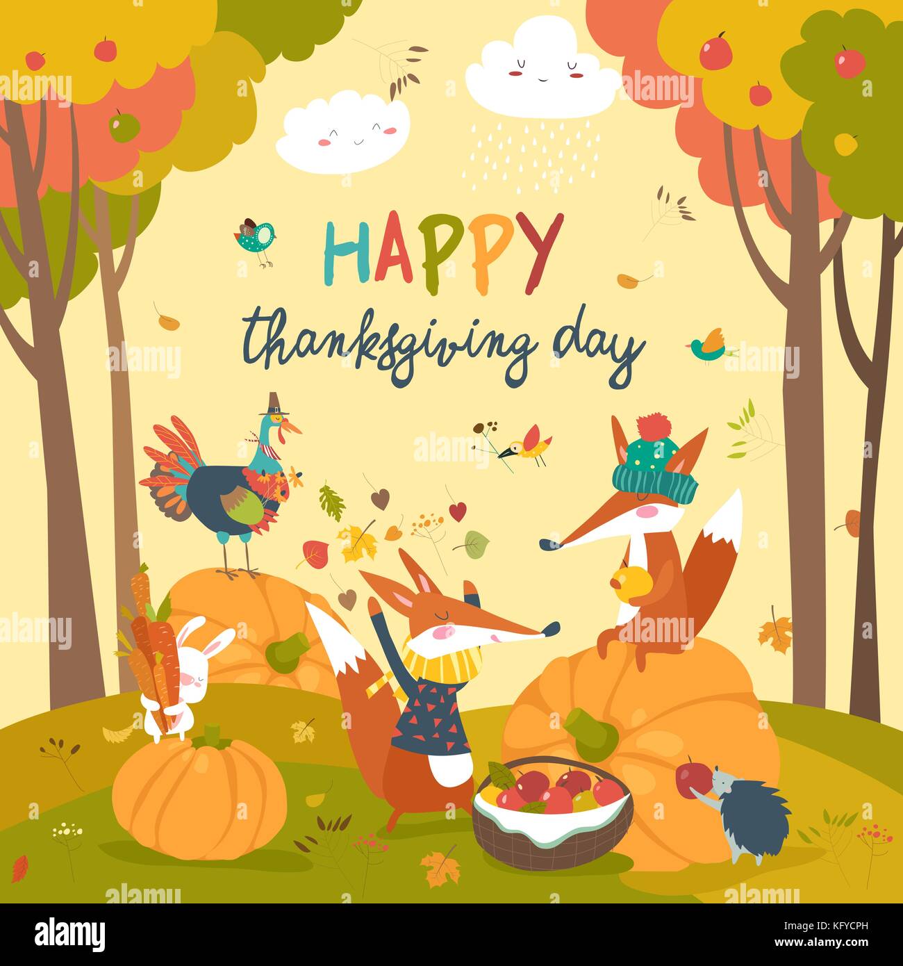 Autumn thanksgiving leaves flowers Stock Vector Images - Alamy