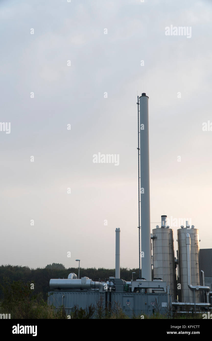 chimney of a district heating plant Stock Photo - Alamy