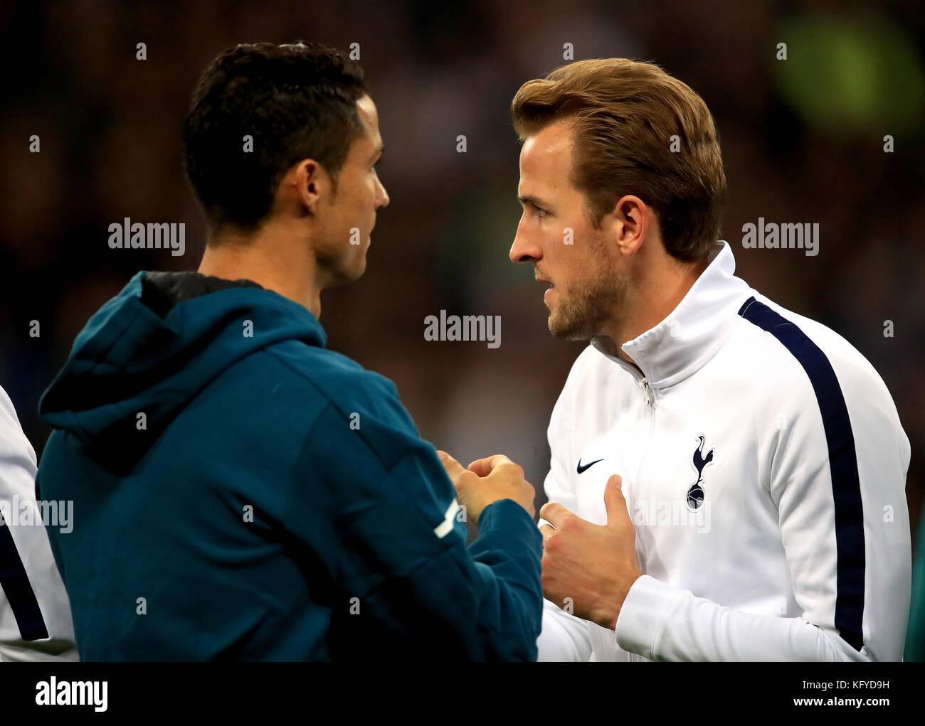 Tottenham Hotspur's Harry Kane (right) and Real Madrid's Cristiano ...
