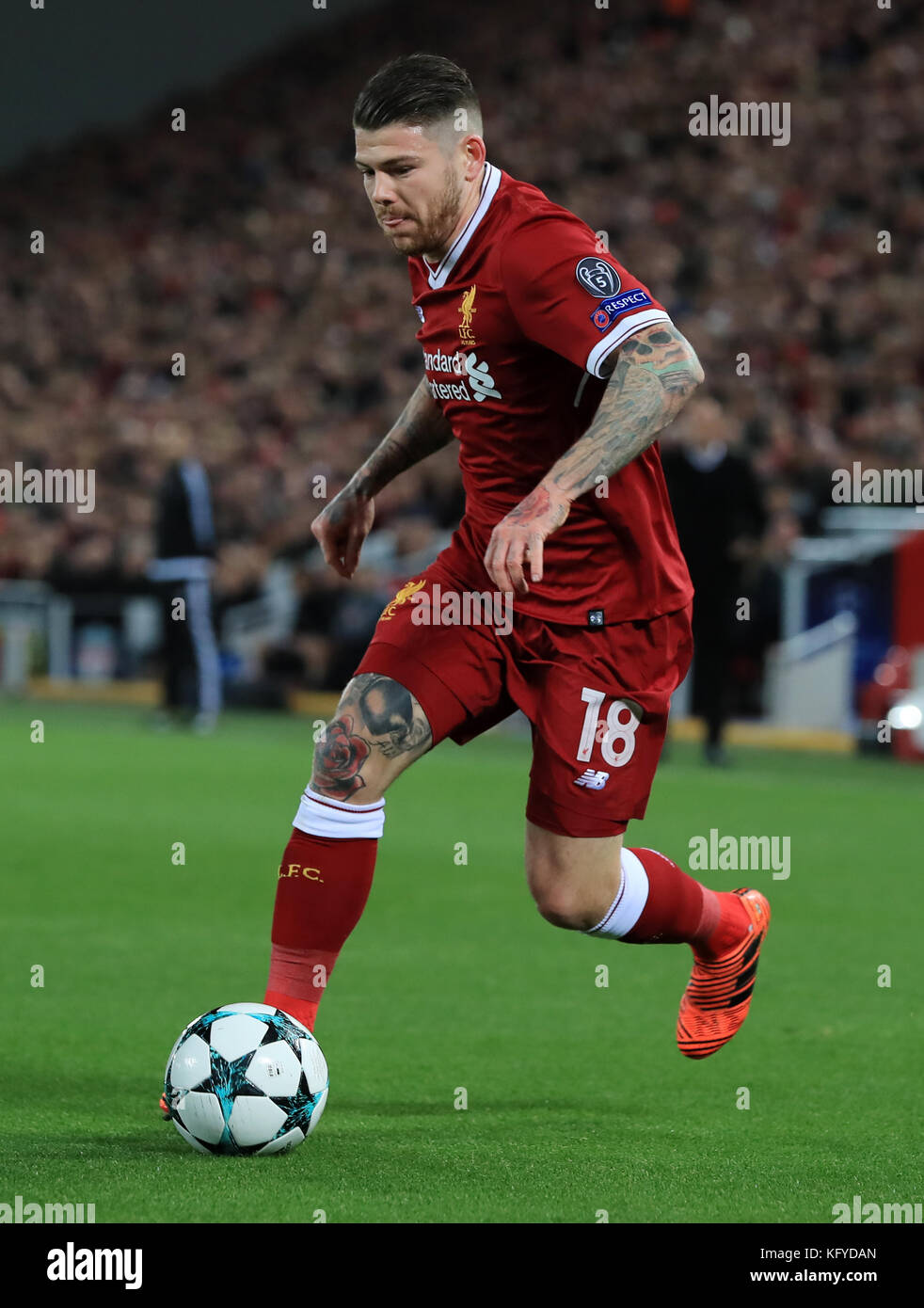 Liverpool's Alberto Moreno during the UEFA Champions League, Group E ...