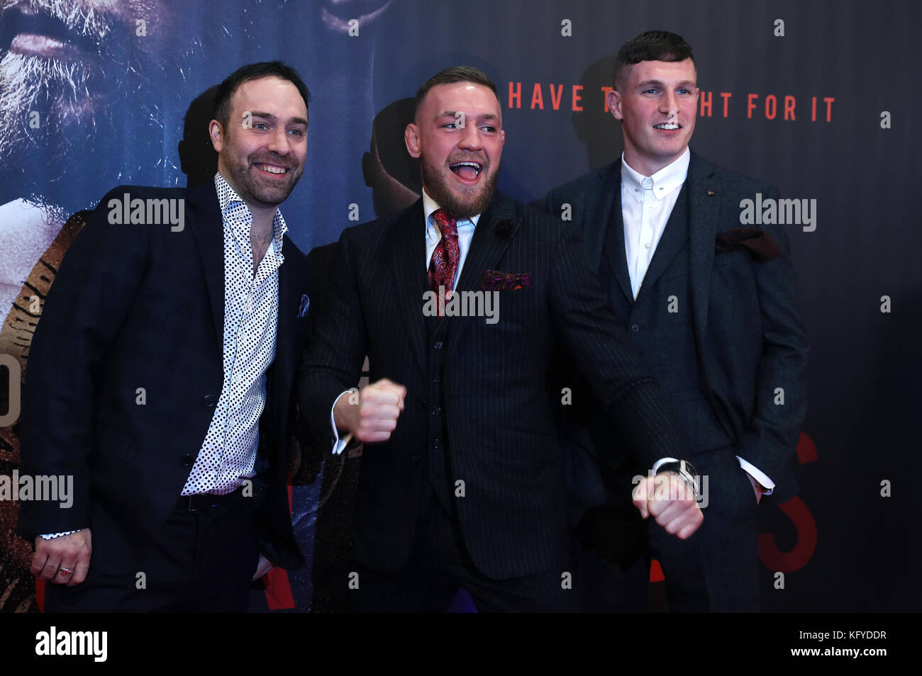 Conor McGregor with Producer Jamie D'alton (left) and director Gavin ...