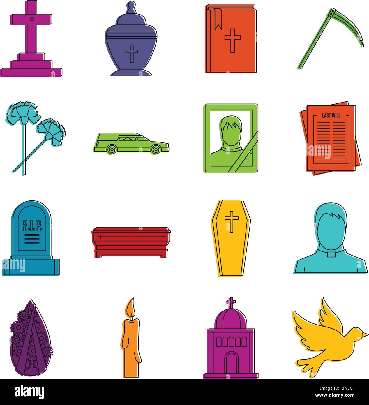 Funeral car and flowers Stock Vector Images - Alamy