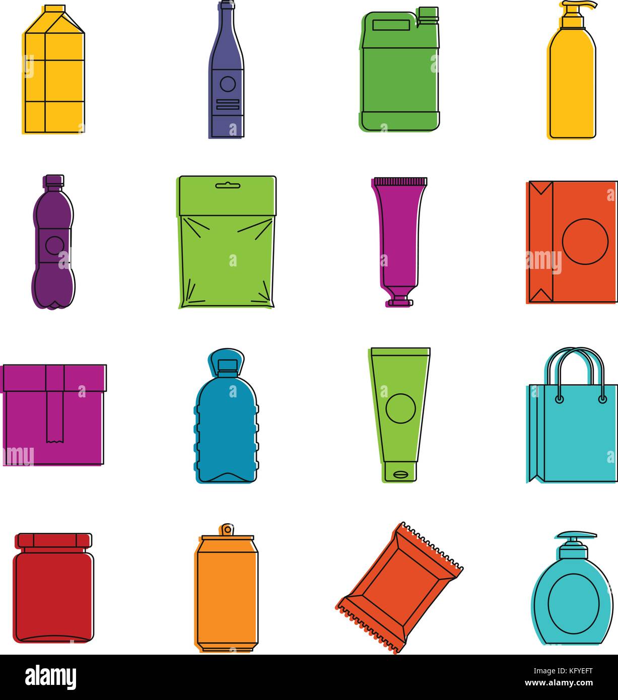 Packaging items icons doodle set Stock Vector Image & Art - Alamy Packaging items icons doodle set Stock Vector Image & Art - Alamy