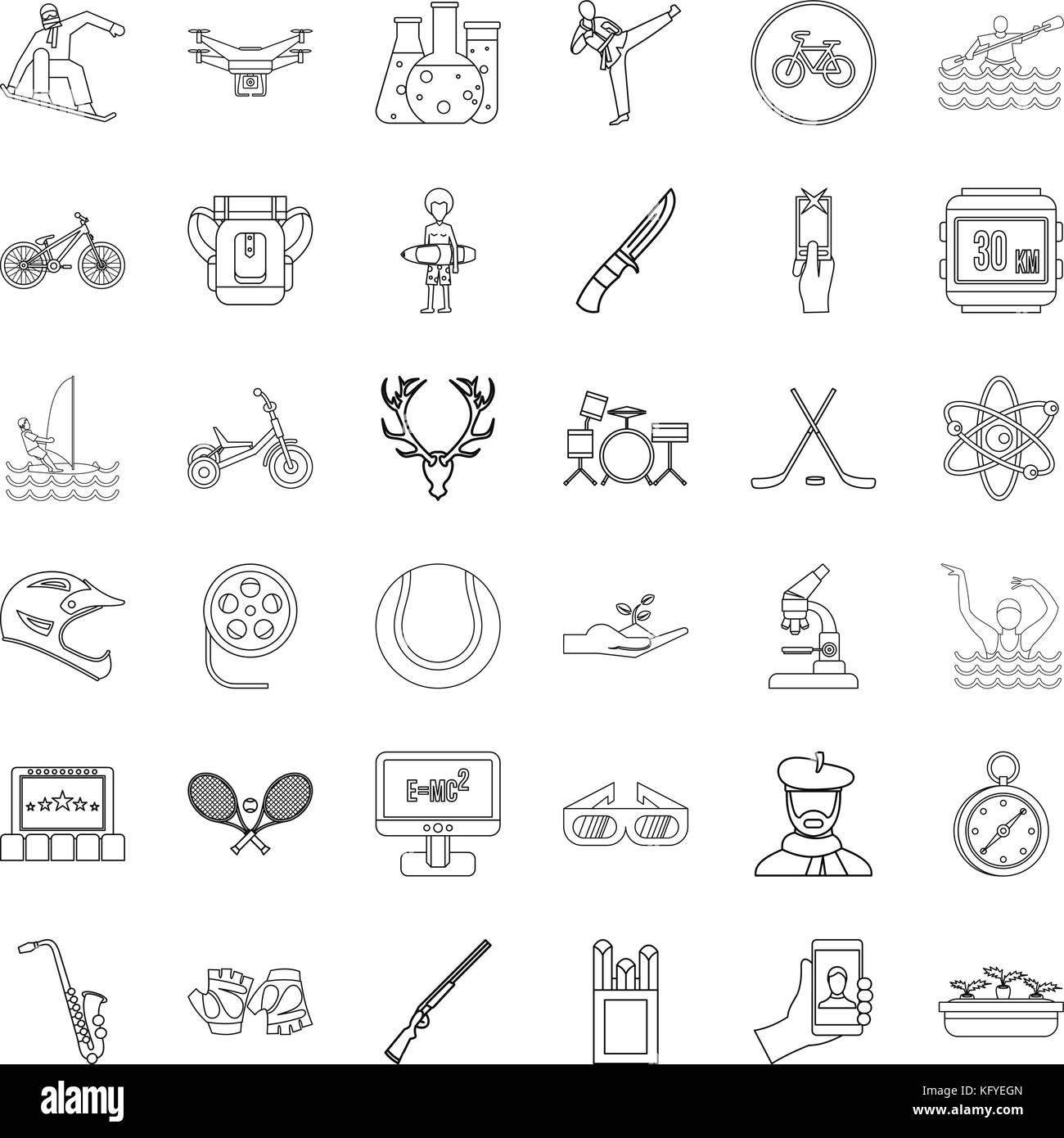Hobby icons set, outline style Stock Vector Image & Art - Alamy