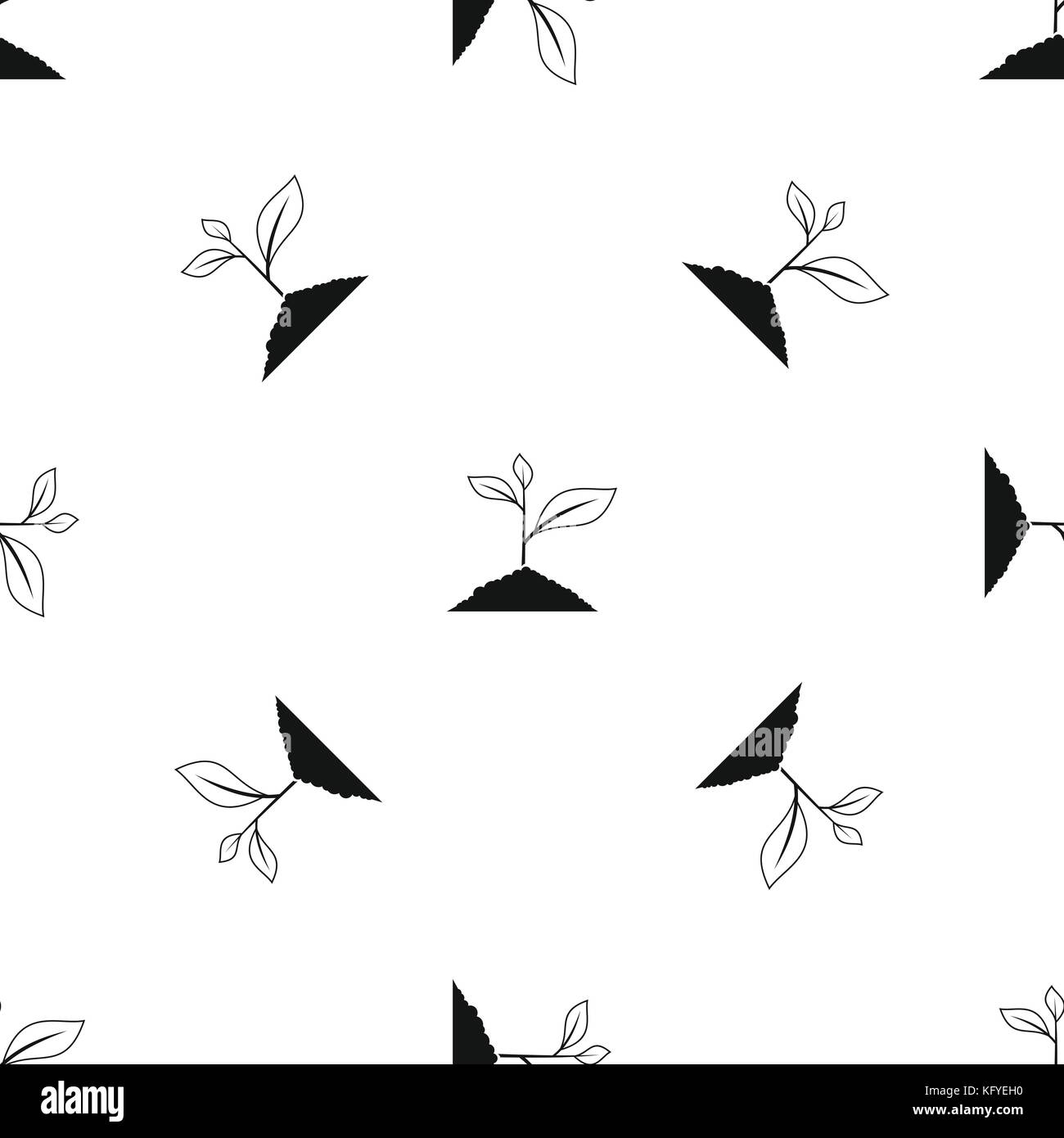 Growing plant pattern seamless black Stock Vector Image & Art - Alamy
