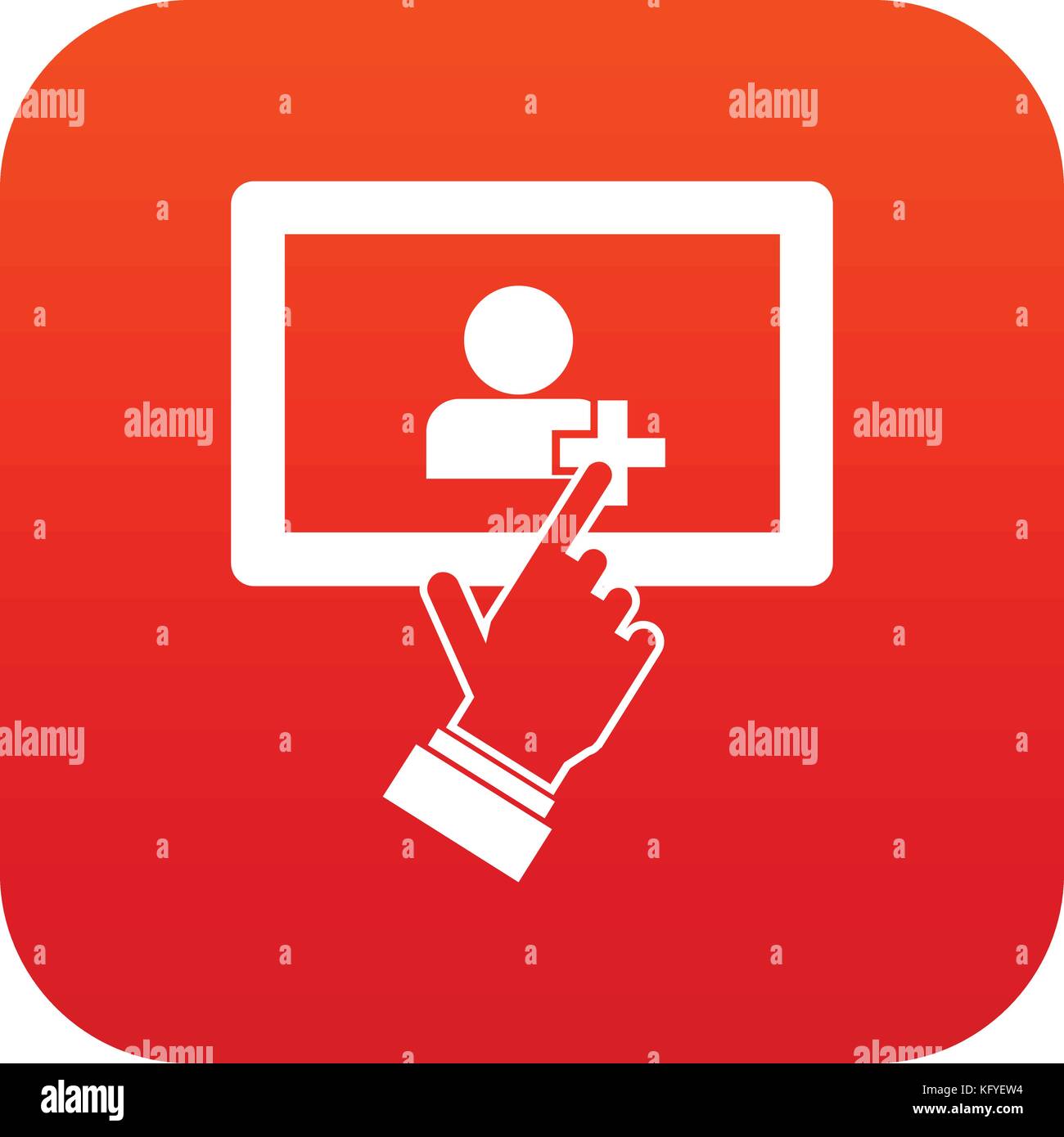 Touch screen tablet click icon digital red Stock Vector Image & Art - Alamy