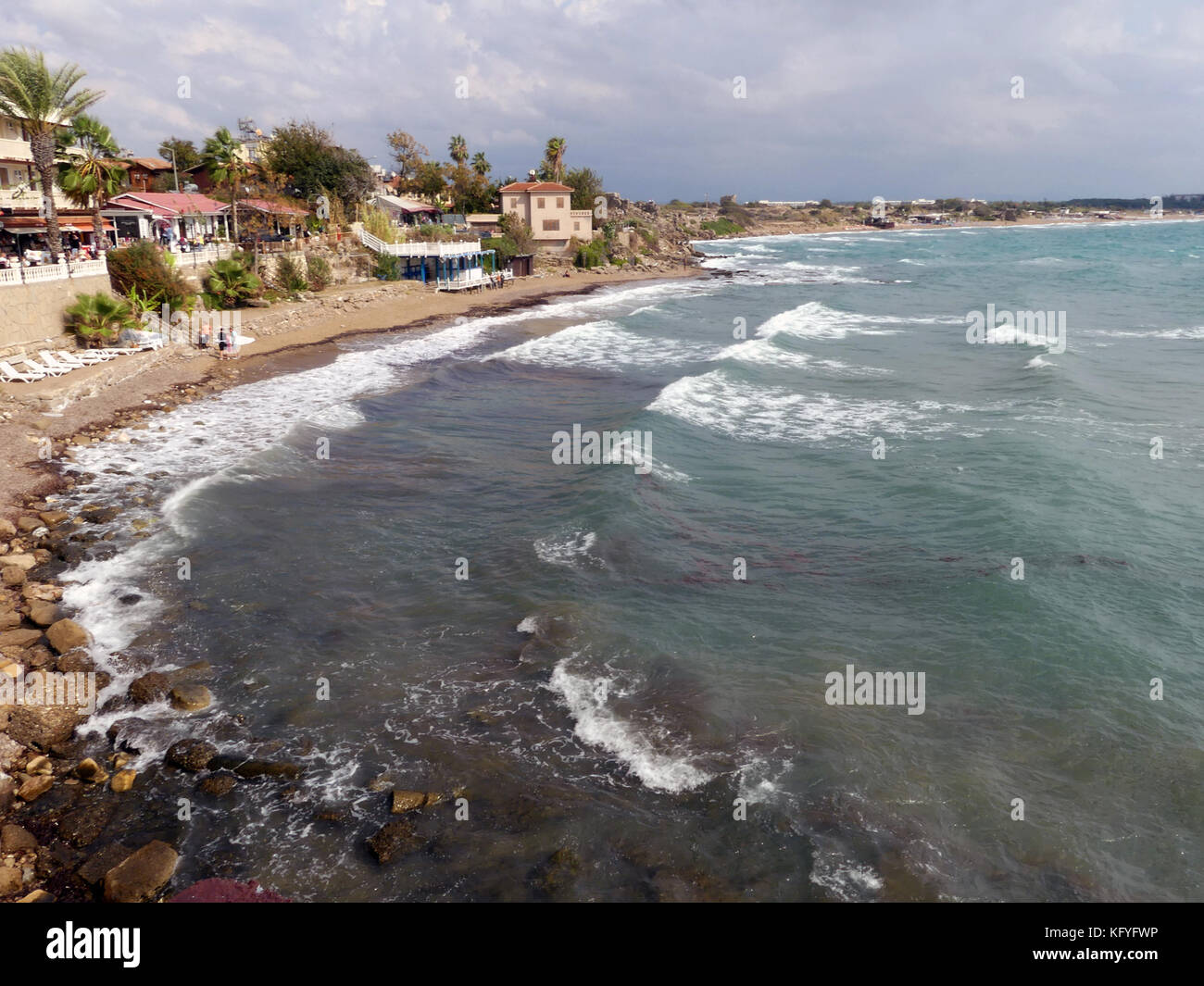 SIDE, Turkey. Beach frontage to the east of the town. Photo: Tony Gale ...