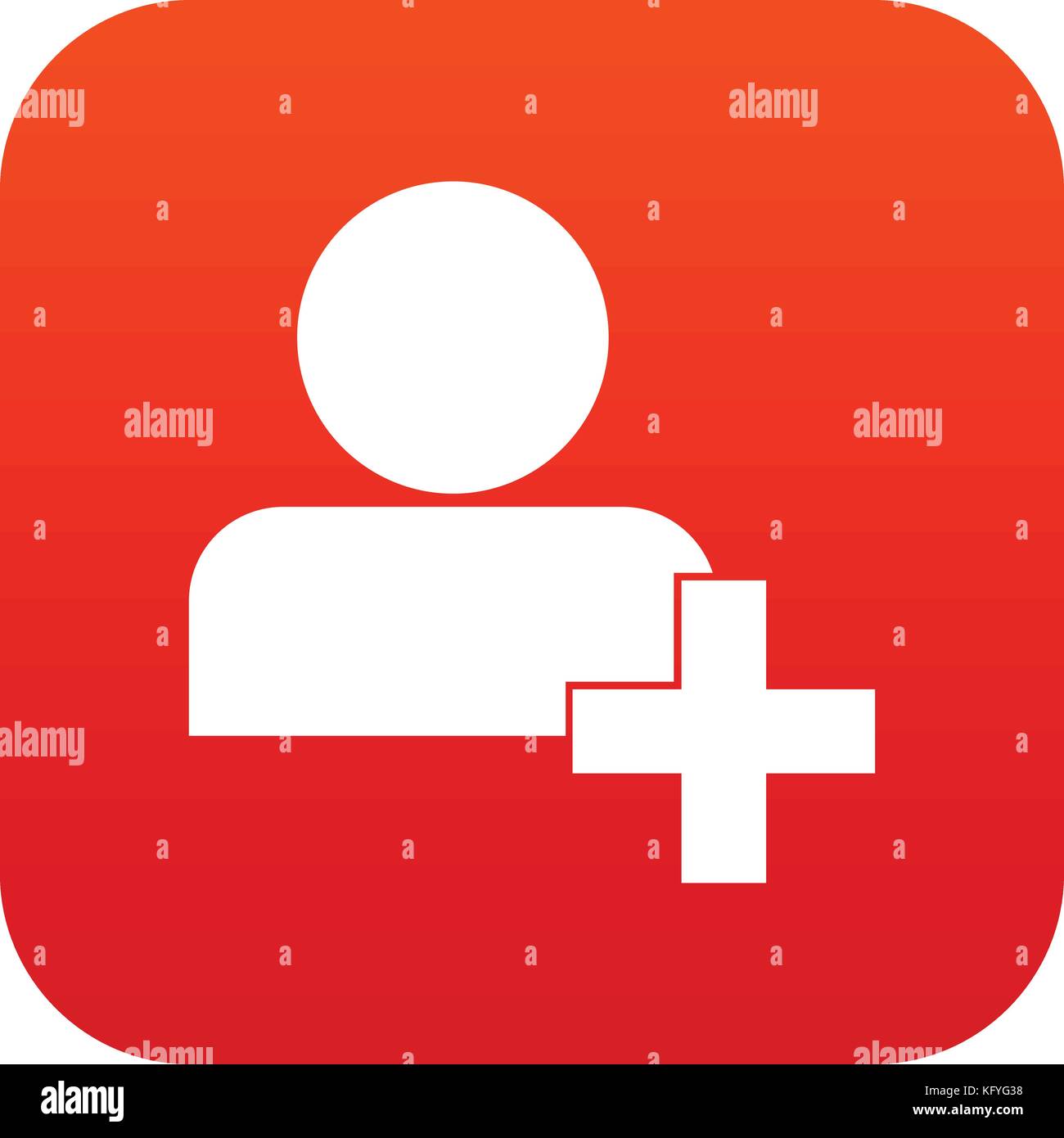 Add new user account icon digital red Stock Vector Image & Art - Alamy