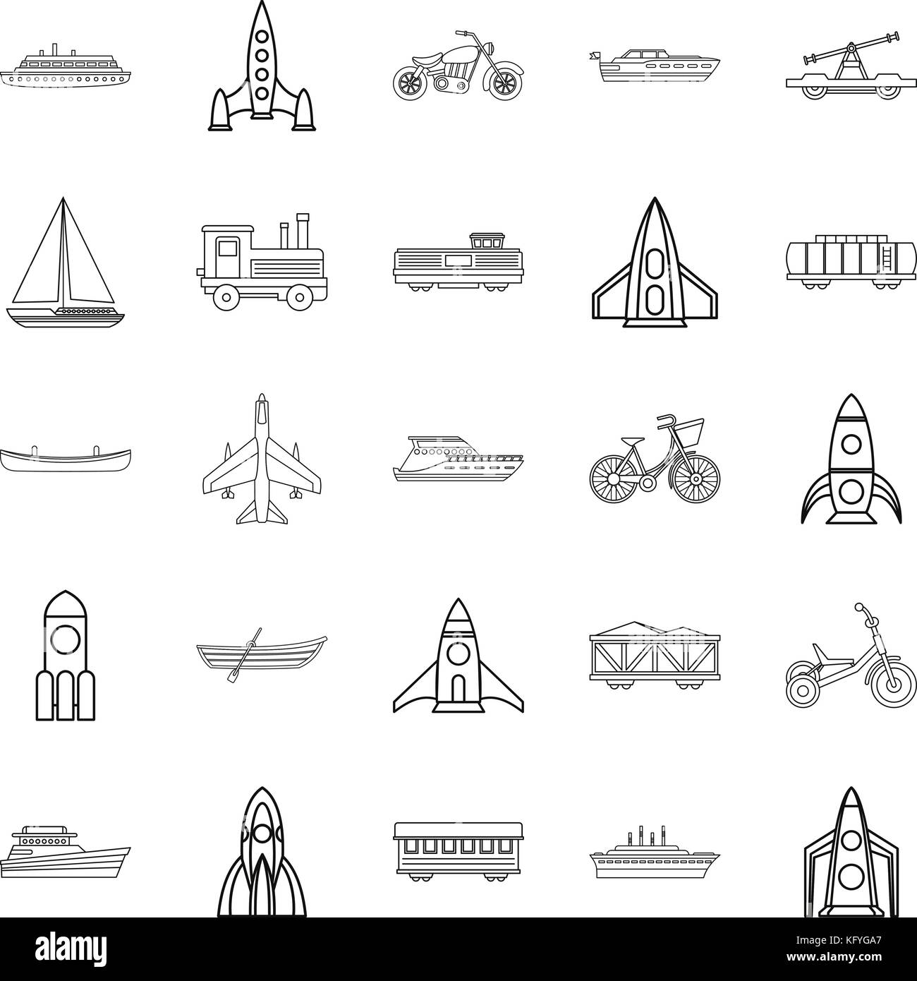 Civilian vehicle icons set, outline style Stock Vector Image & Art - Alamy