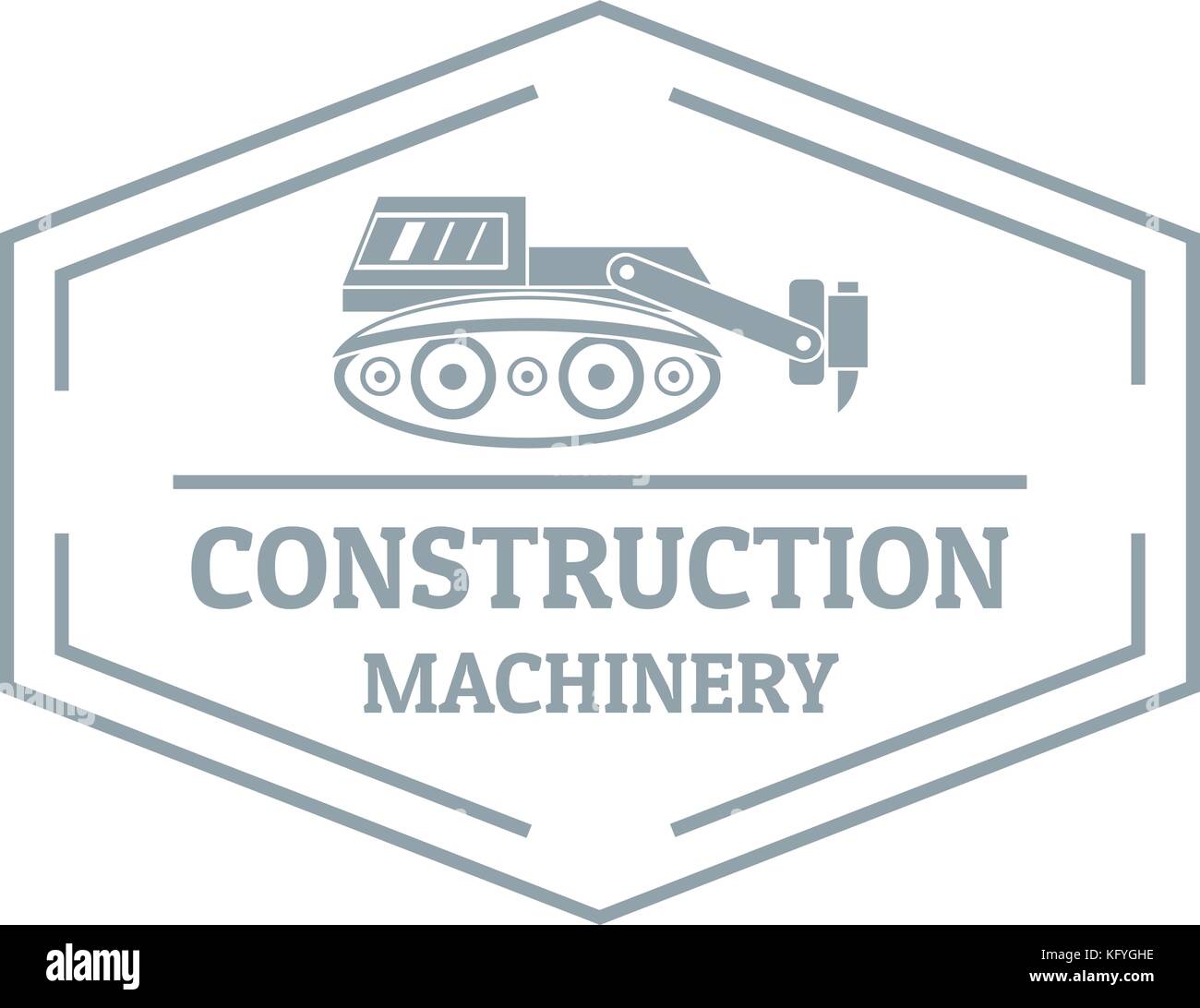Construction machinery logo, simple gray style Stock Vector Image & Art ...