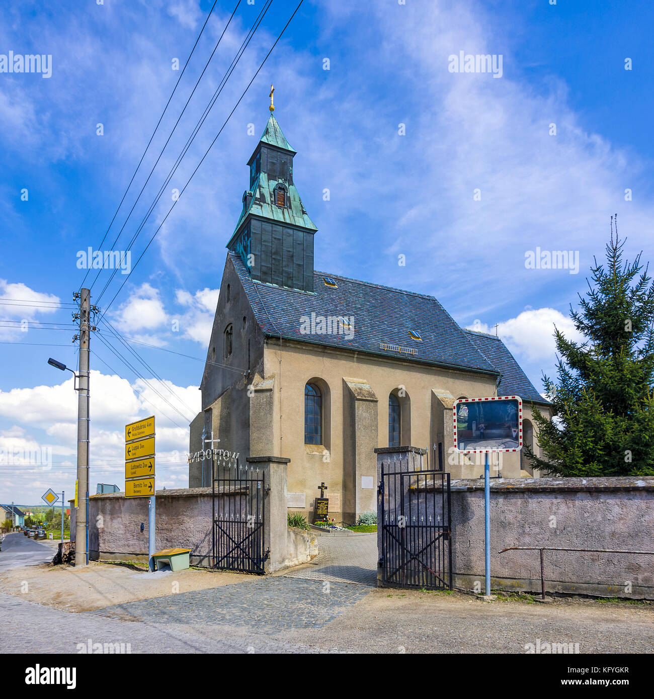 Church of the Sorbian village of Radibor near Bautzen, Saxony, Upper ...