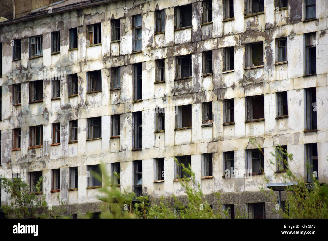 The ghost town of Kadykchan in the Kolyma region, north east Siberia ...