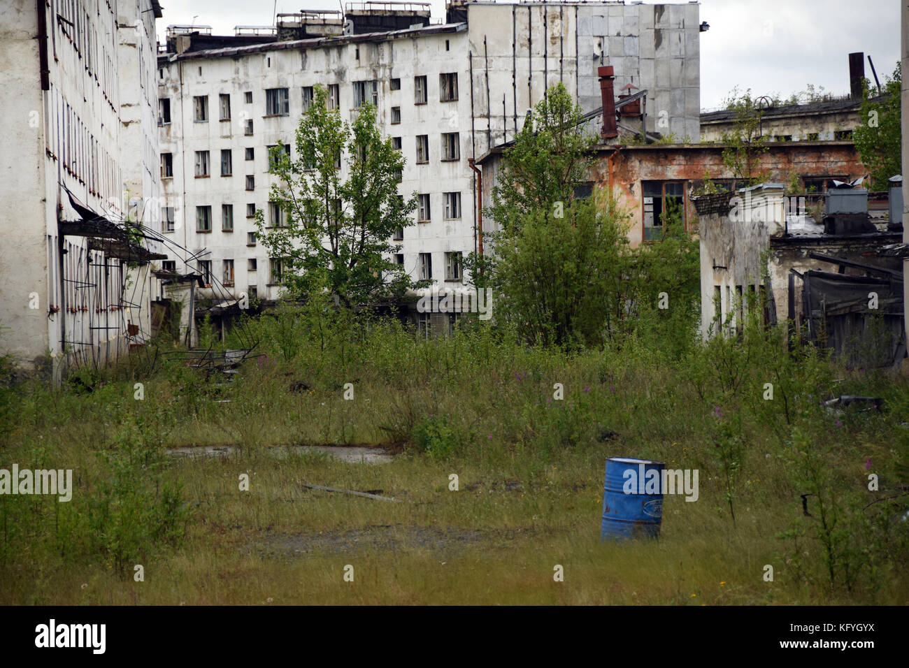 The ghost town of Kadykchan in the Kolyma region, north east Siberia ...