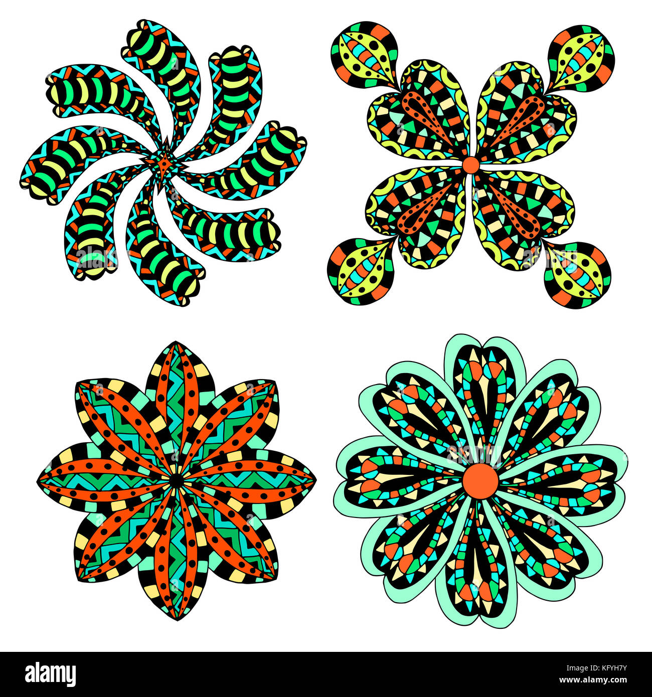 Set of Abstract elements. Illustration. Isolated on white Stock Photo ...