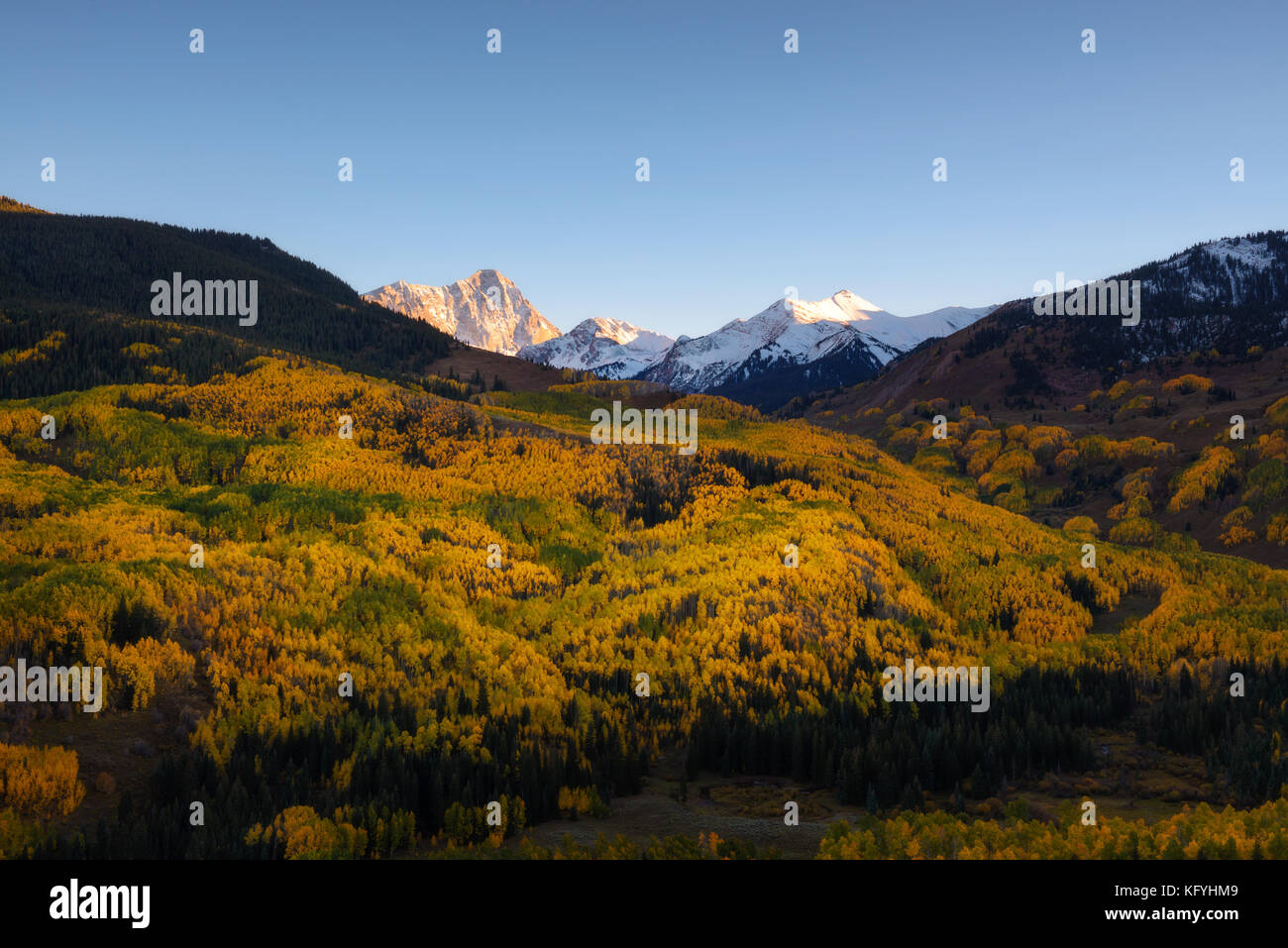 Fall foliage color Capital Peaks, snowmass village, Colorado. Aspen ...