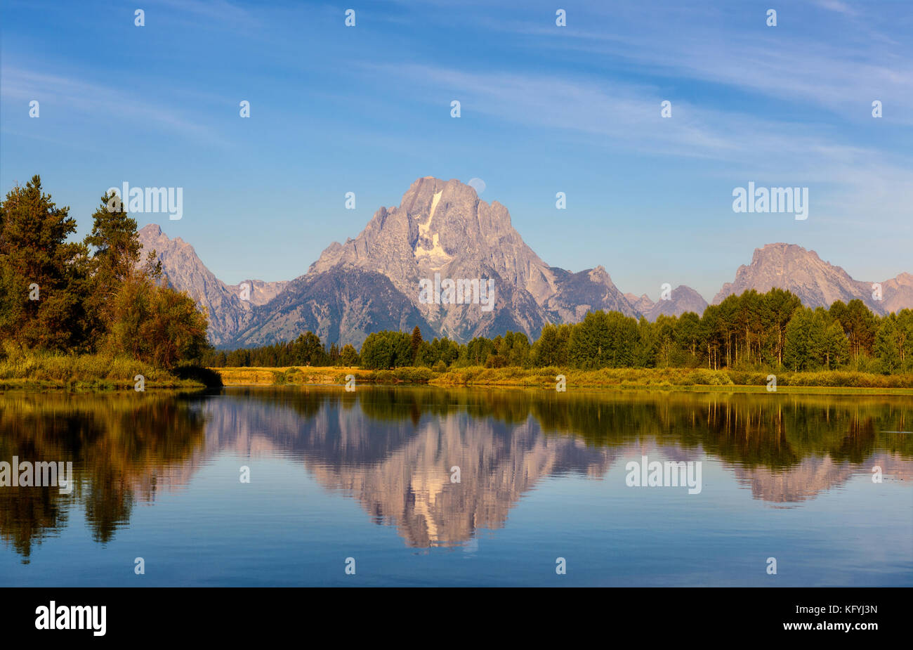 Oxbow Bend viewpoint in Grand Teton National Park, Wyoming, USA Stock ...