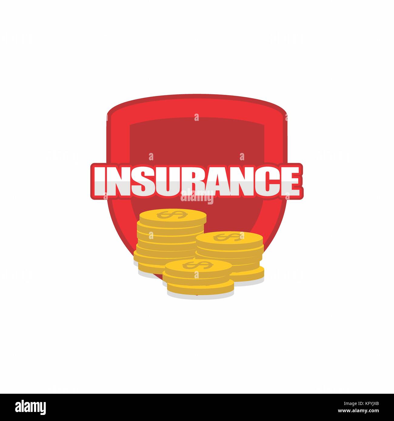 Insured Logo, Icon, Badge, Shield for Insurance Stock Photo - Alamy