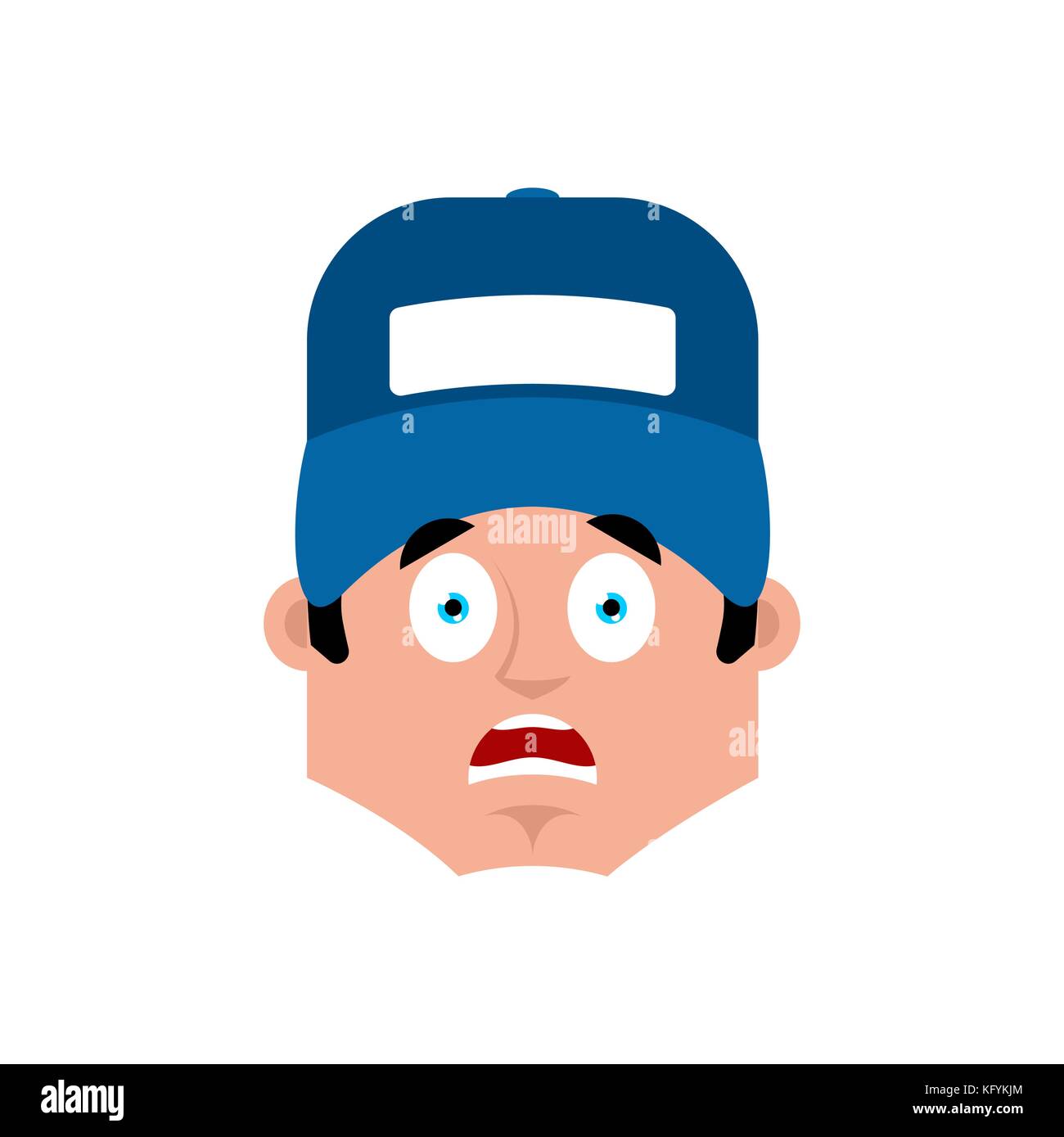 Plumber scared emotion avatar. Fitter fear emoji. Vector illustration ...