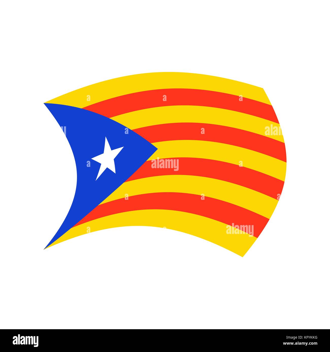 Catalonia flag isolated. Estelada Blava banner ribbon. Symbol of State ...