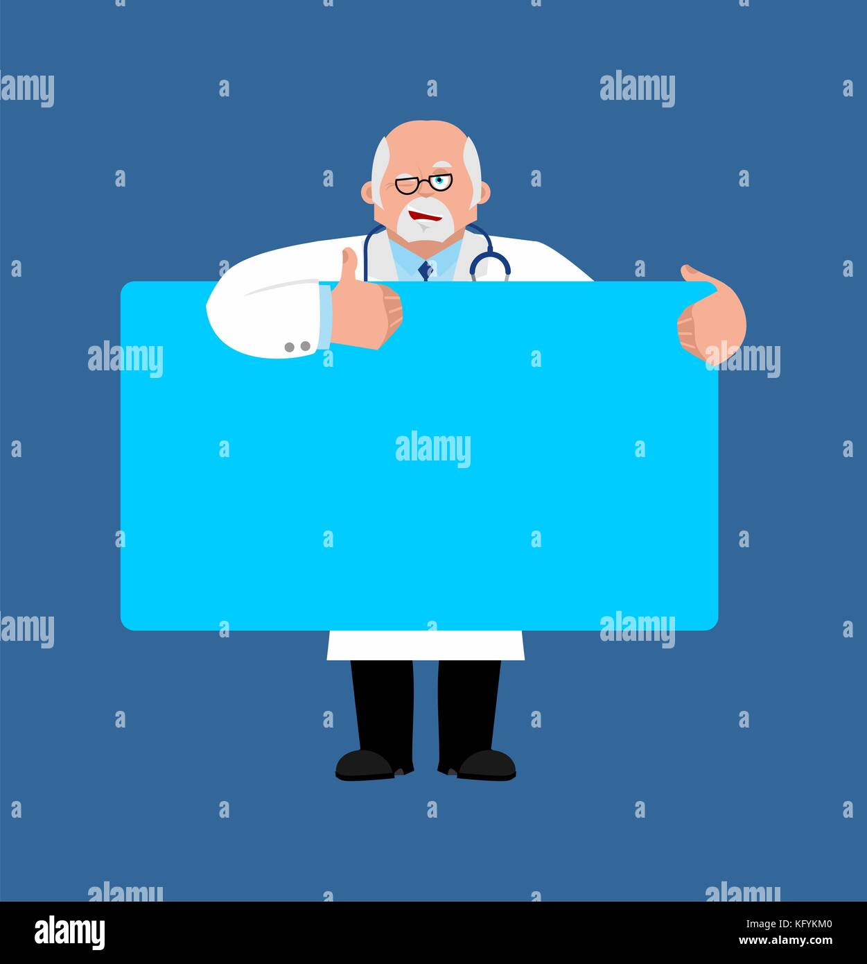 Doctor holding banner blank. Physician and white blank. place for text ...