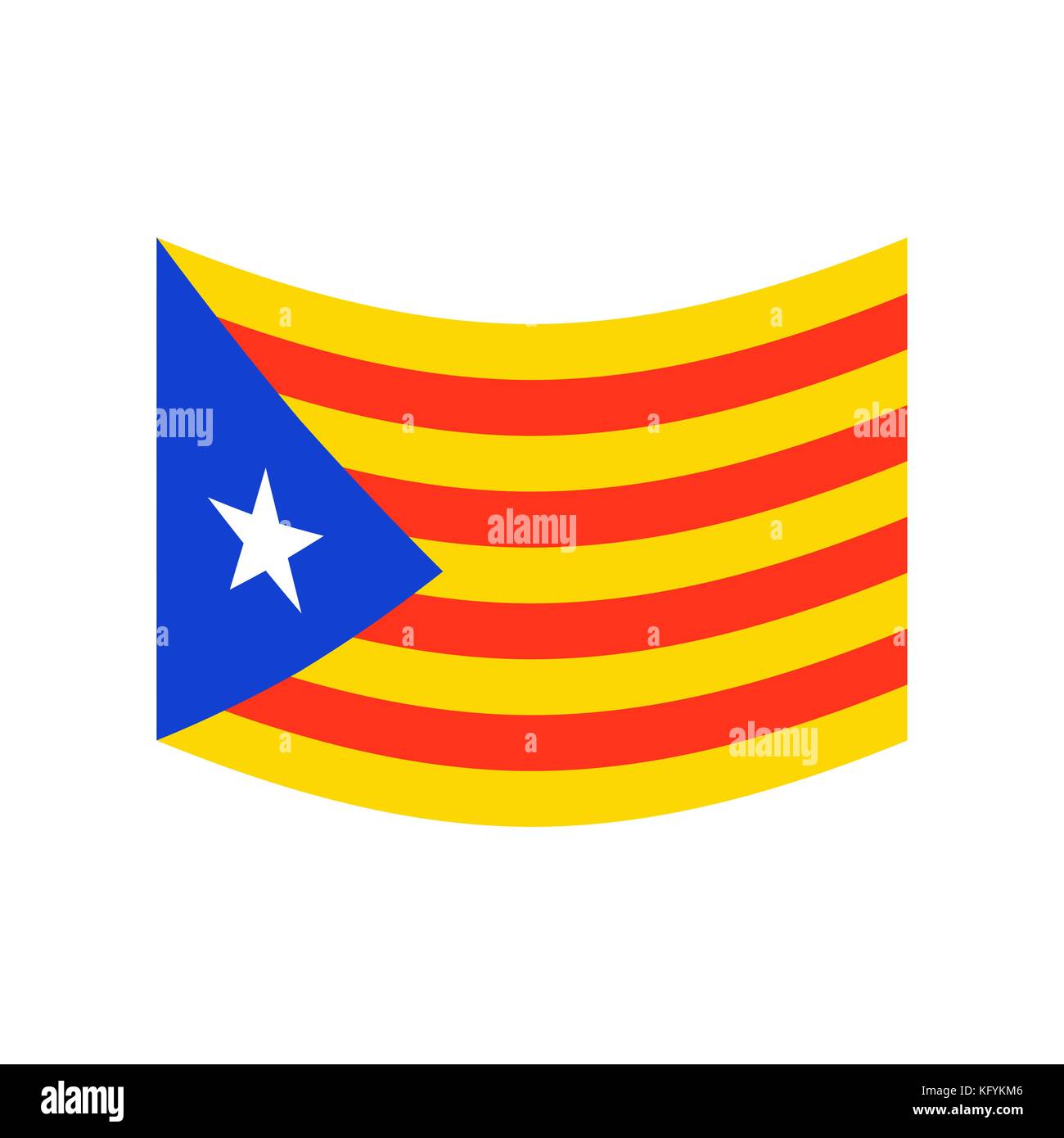 Catalonia flag isolated. Estelada Blava banner ribbon. Symbol of State ...