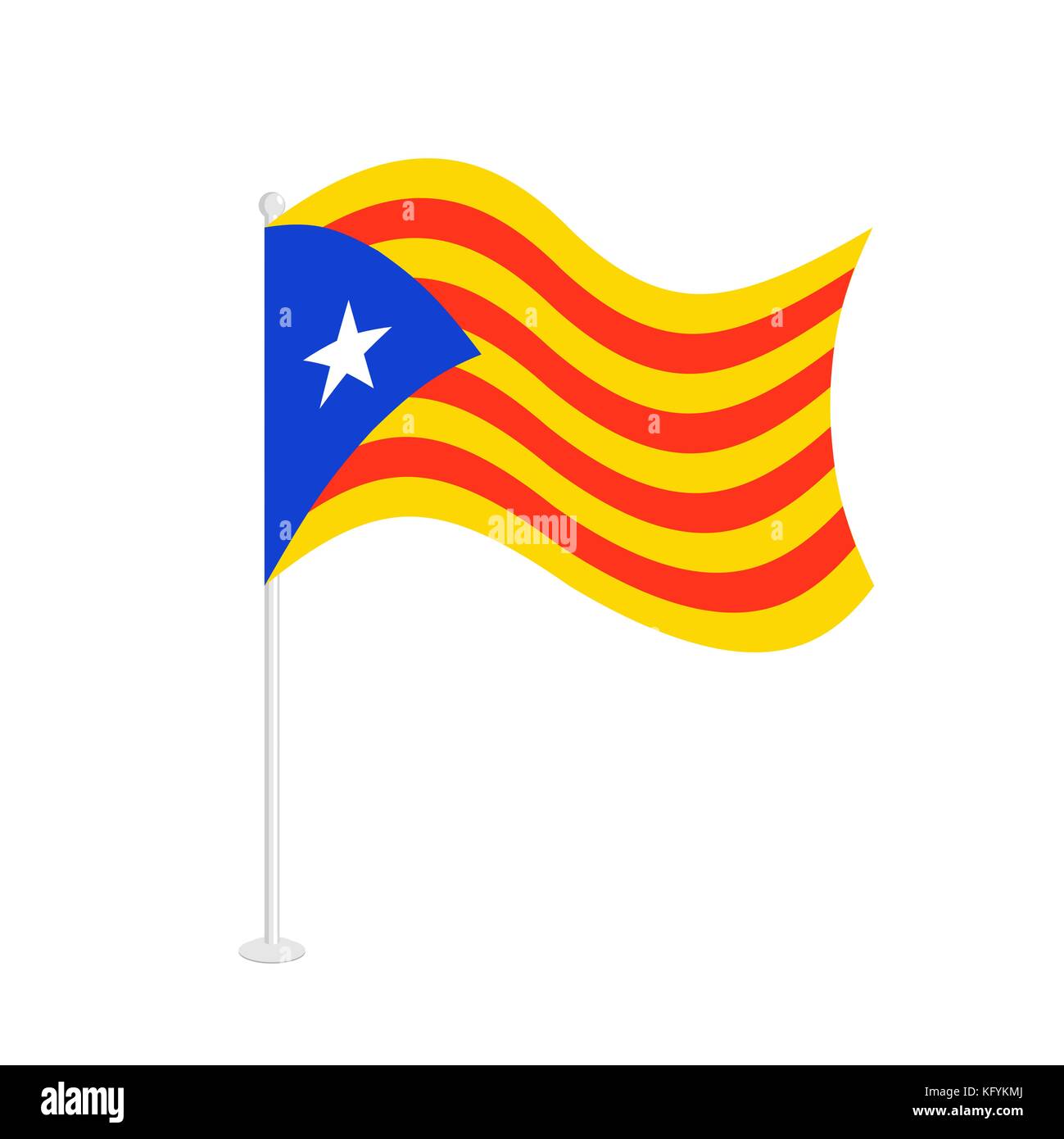 Catalonia flag isolated. Estelada Blava banner ribbon. Symbol of State ...