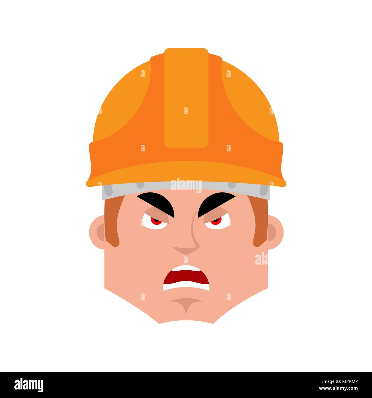 Angry man construction in hardhat Stock Vector Images - Alamy