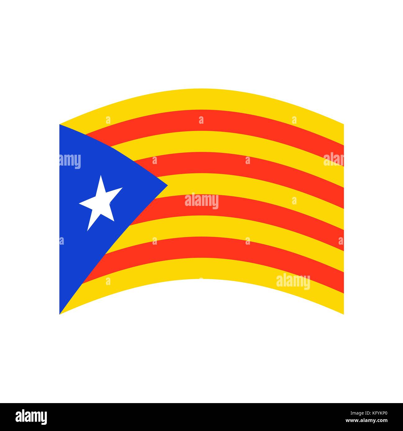 Catalonia flag isolated. Estelada Blava banner ribbon. Symbol of State ...