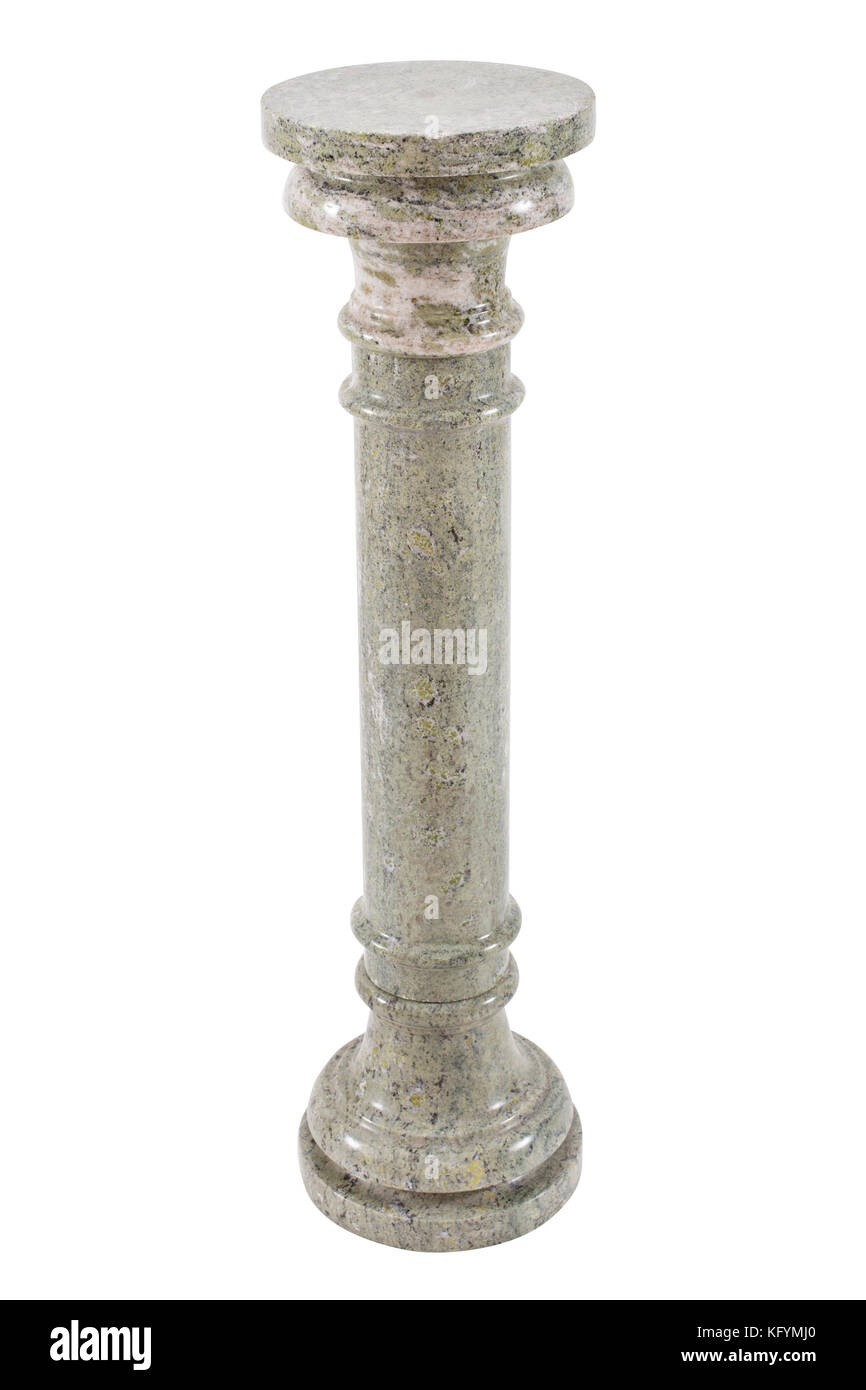 antique marble column on the white background Stock Photo - Alamy