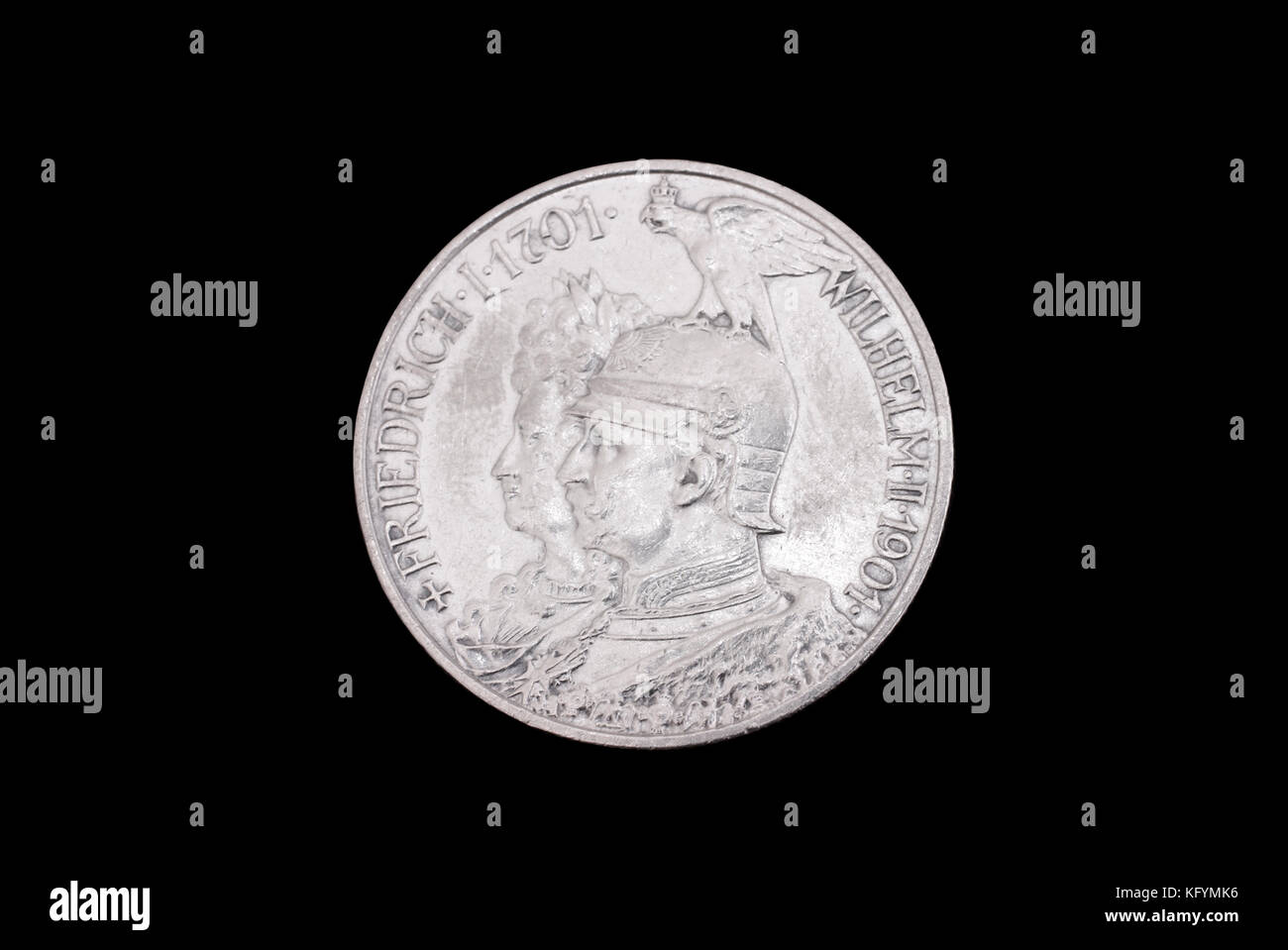 German empire. German old silver coin (kings Friedrich and Wilhelm II ...