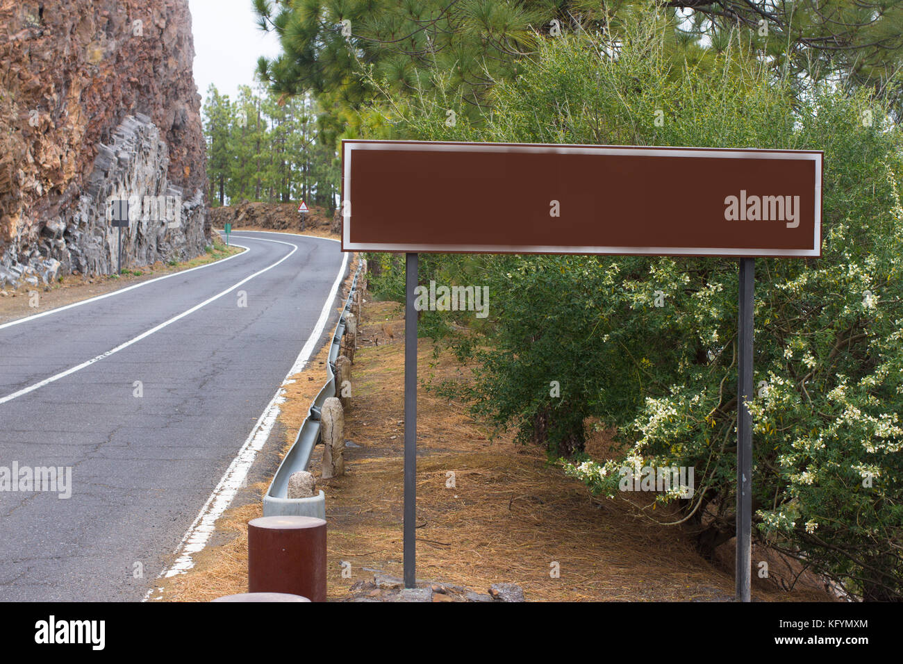 Asphalt way in forest. Road curve Stock Photo - Alamy