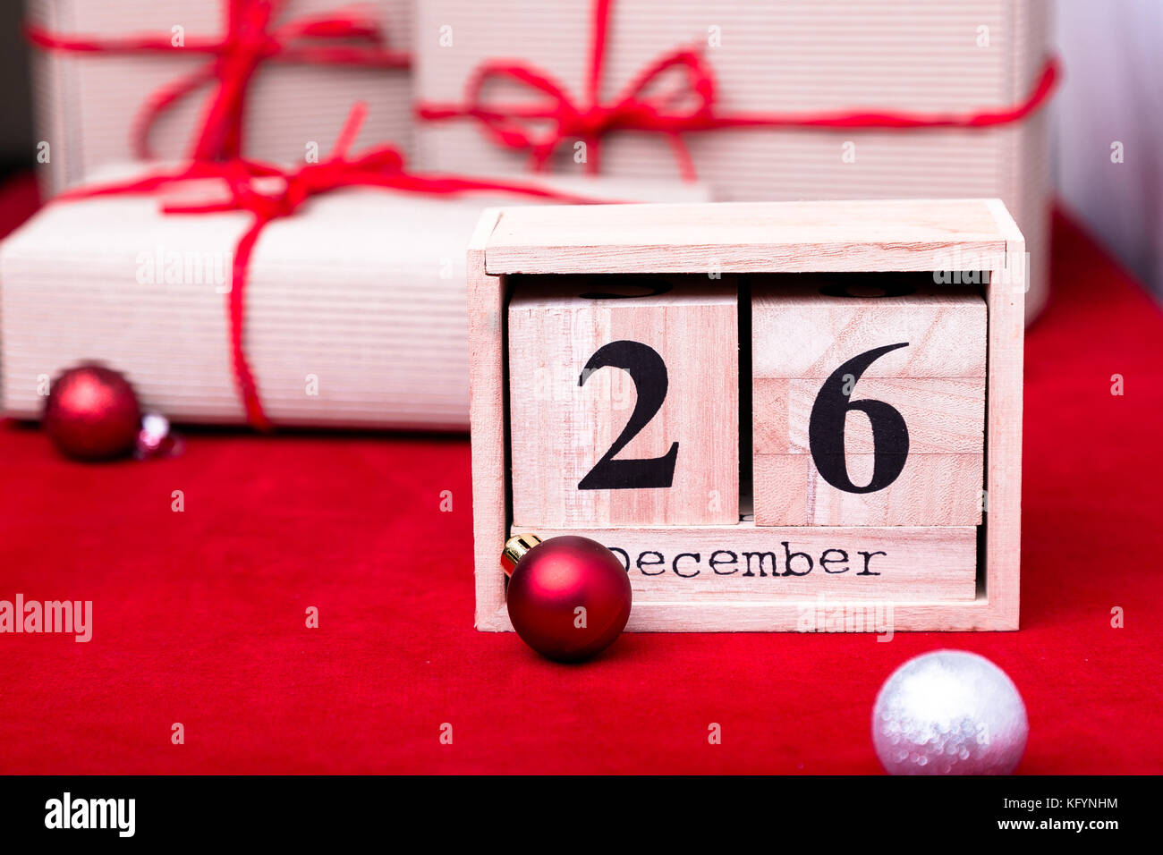 Boxing Day Sale. Calendar with date on red background. Christmas ...