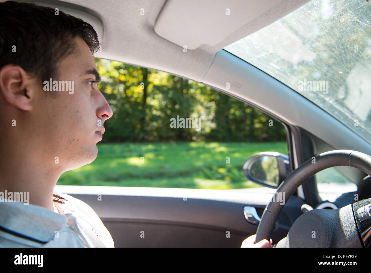 Handsome personal driver driving car hi-res stock photography and ...