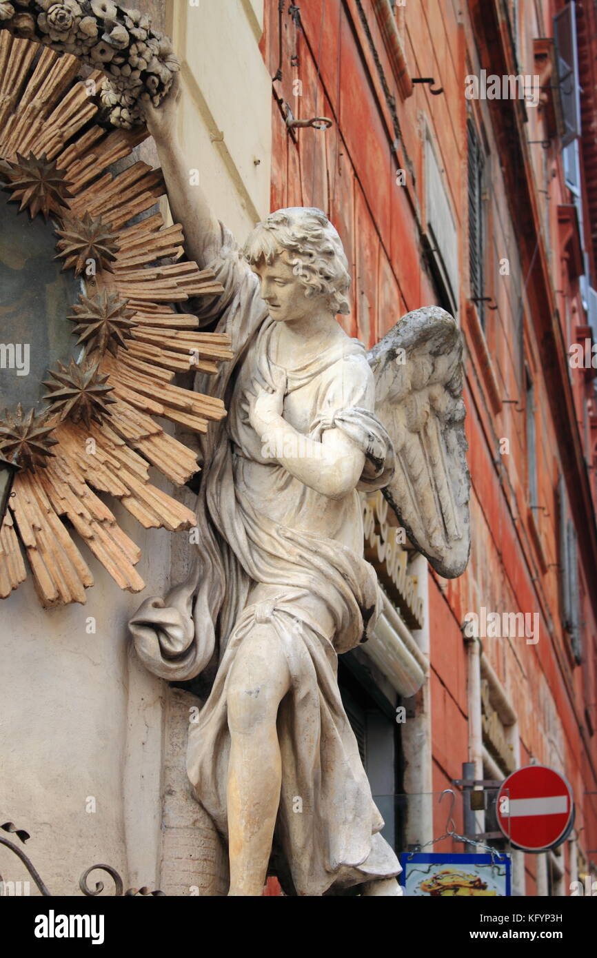 Hanging statue of an angel in Rome, Italy Stock Photo - Alamy
