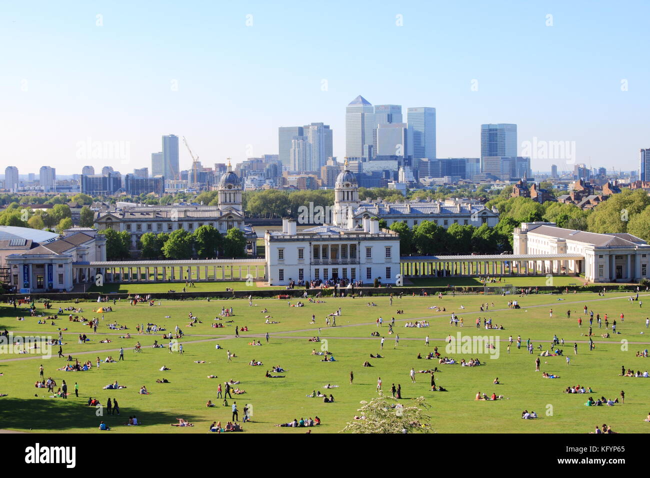 Panoramic view of London from the Greenwich hill Stock Photo - Alamy