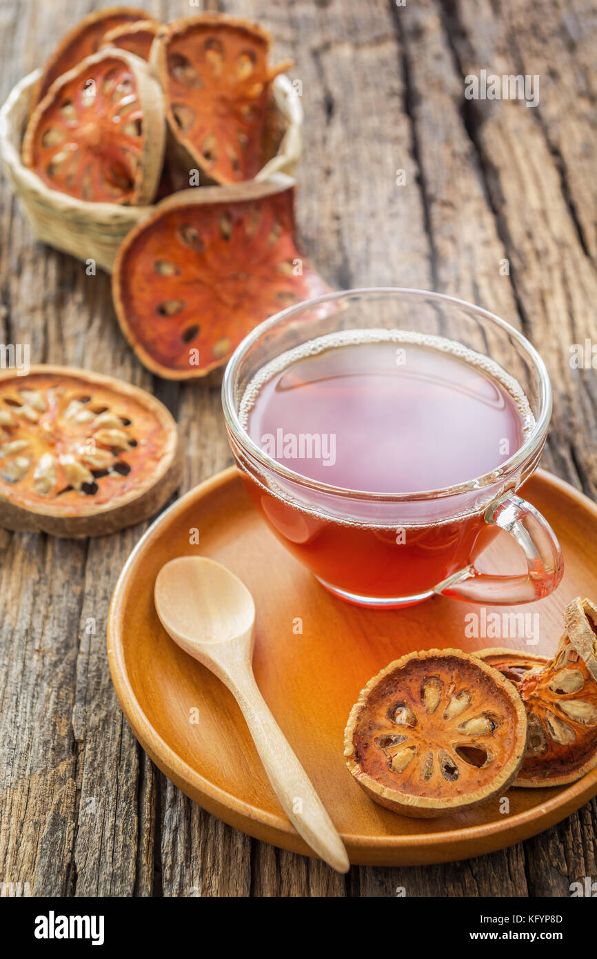 A photo of hot Dried beal fruit juice on wood table Stock Photo - Alamy