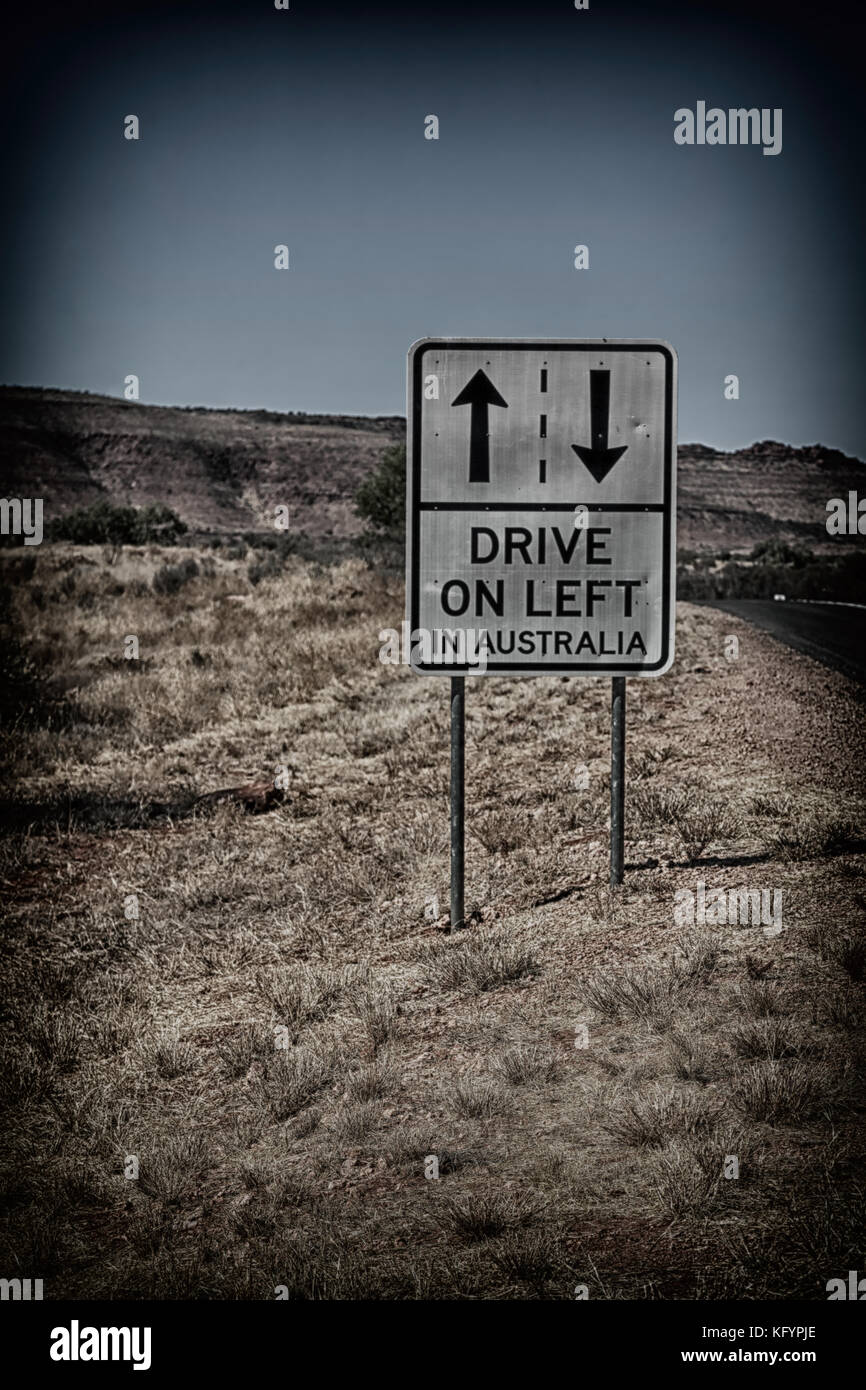 in australia the sign of drive on left like concept of safety Stock ...