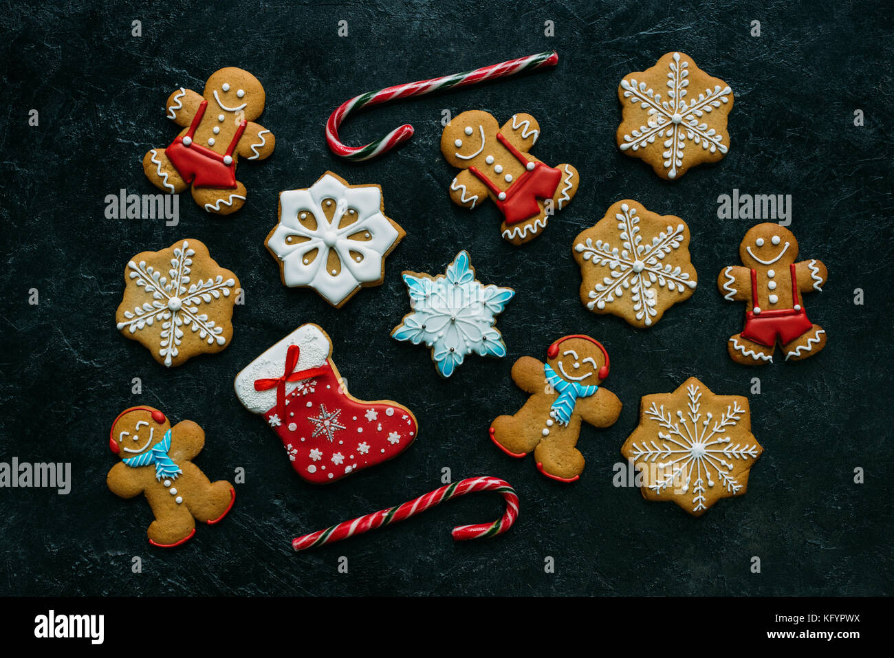 homemade gingerbreads with icing Stock Photo - Alamy