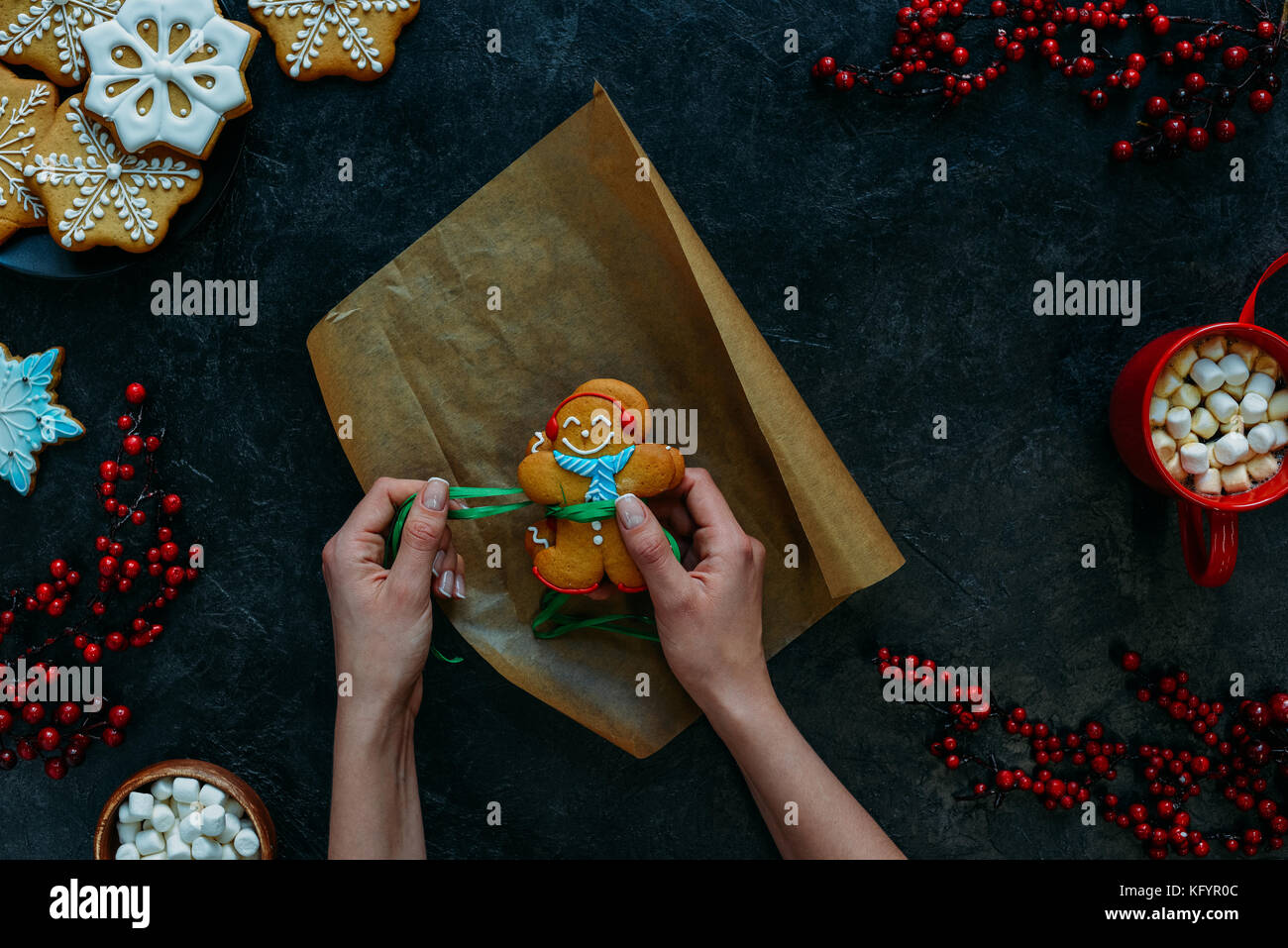 festive gingerbread cookie Stock Photo - Alamy