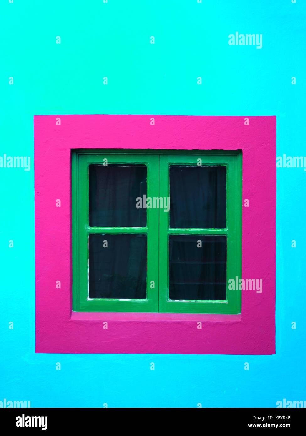 Beautiful, colourful Mexican windows & doors Stock Photo - Alamy