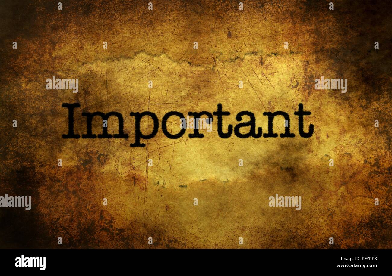 Important text grunge concept Stock Photo - Alamy