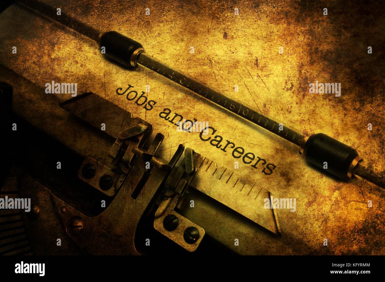 Jobs and careers text on typewriter Stock Photo - Alamy