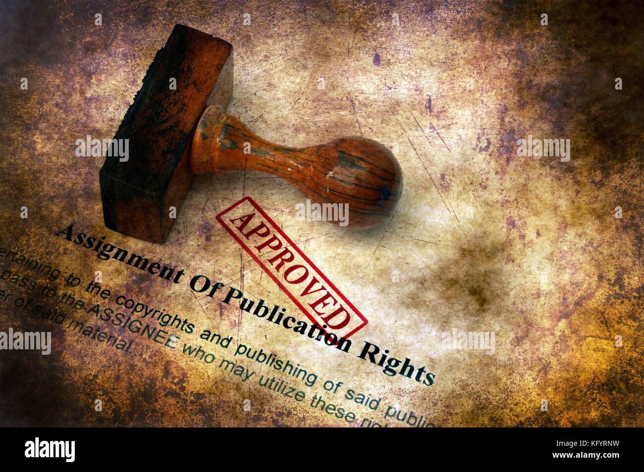 Assignment of publication rights grunge concept Stock Photo - Alamy