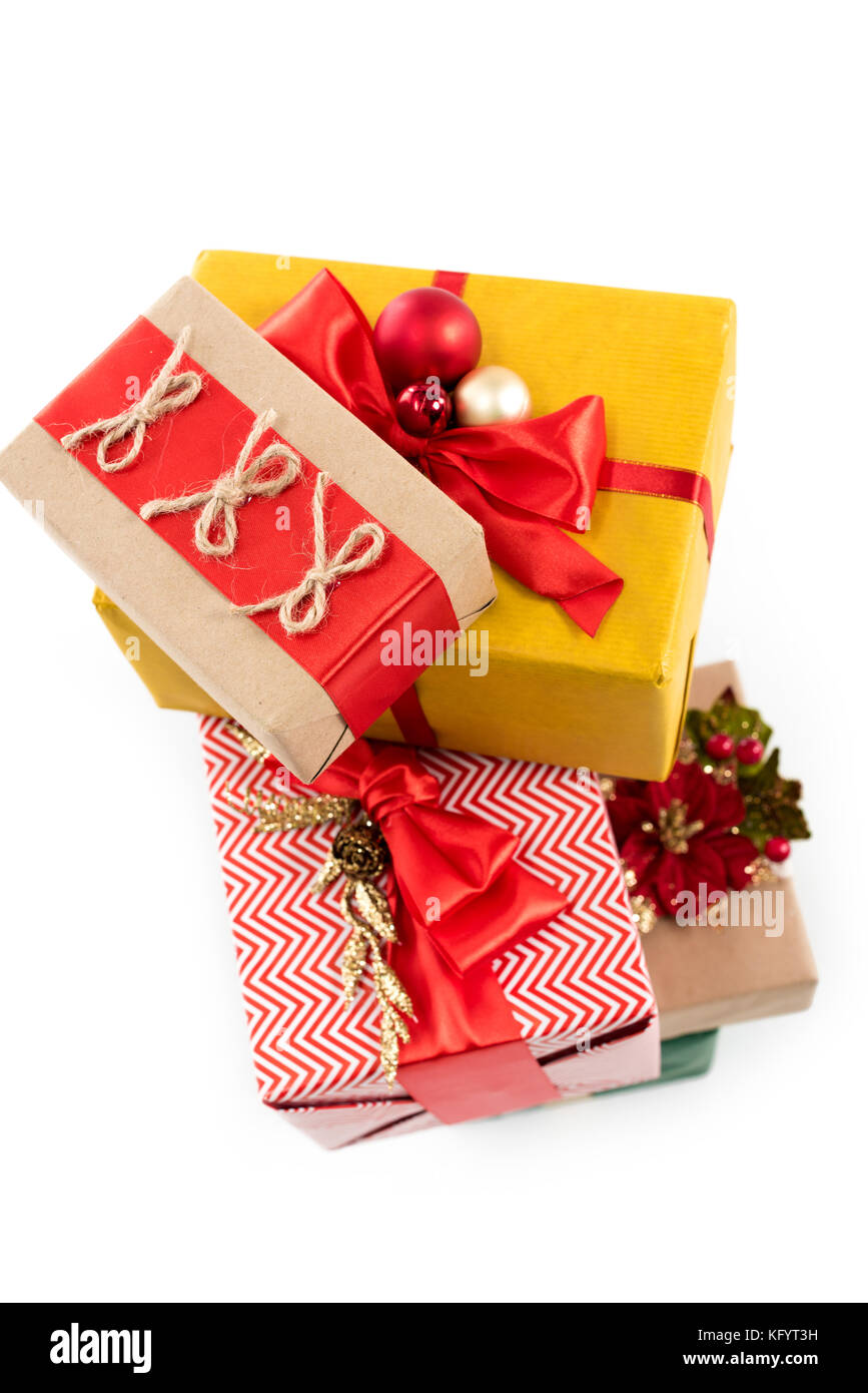 stack of christmas presents Stock Photo - Alamy
